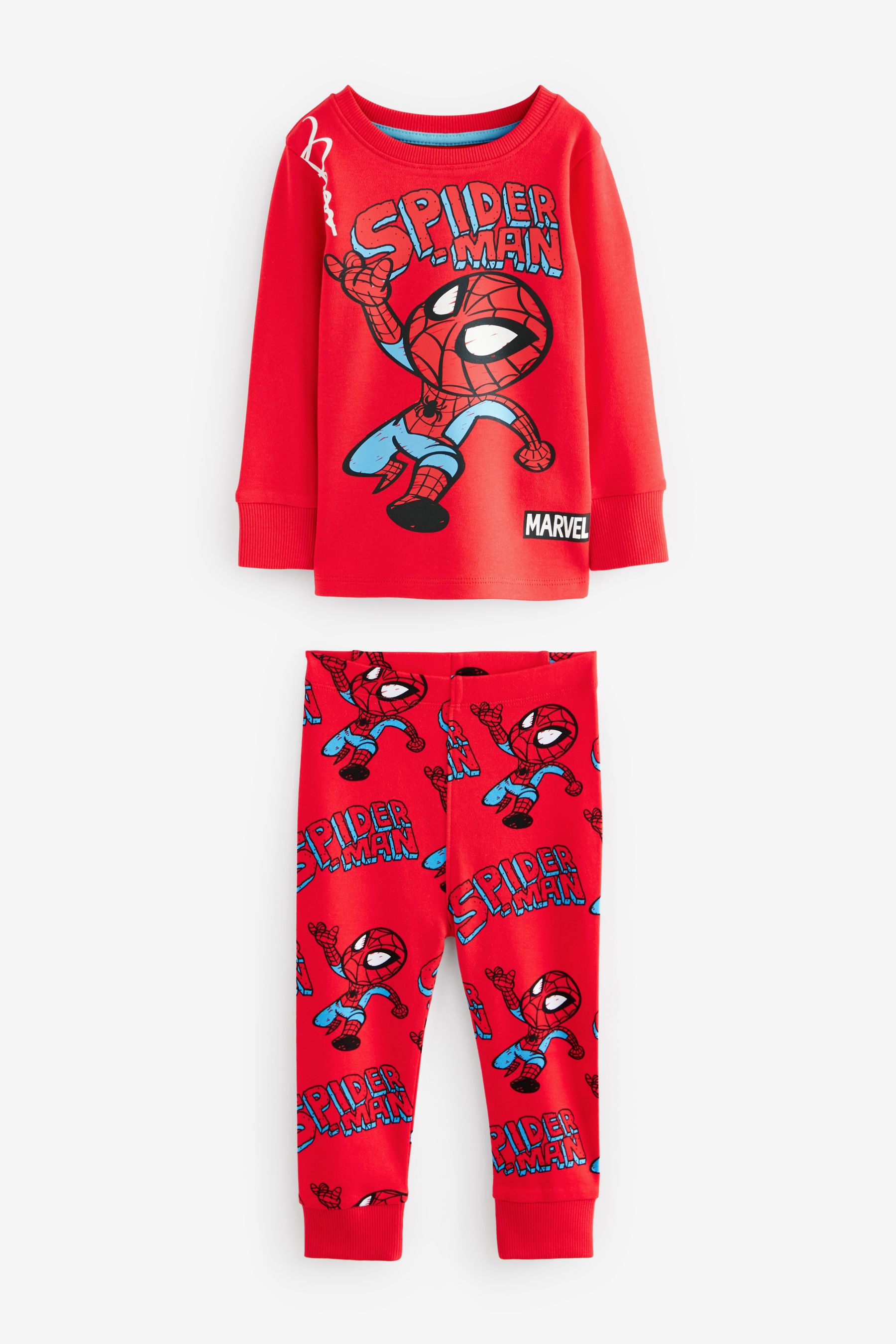 Buy Marvel Red/Green/Blue Snuggle 100% Cotton Pyjamas 3 Pack (9mths ...