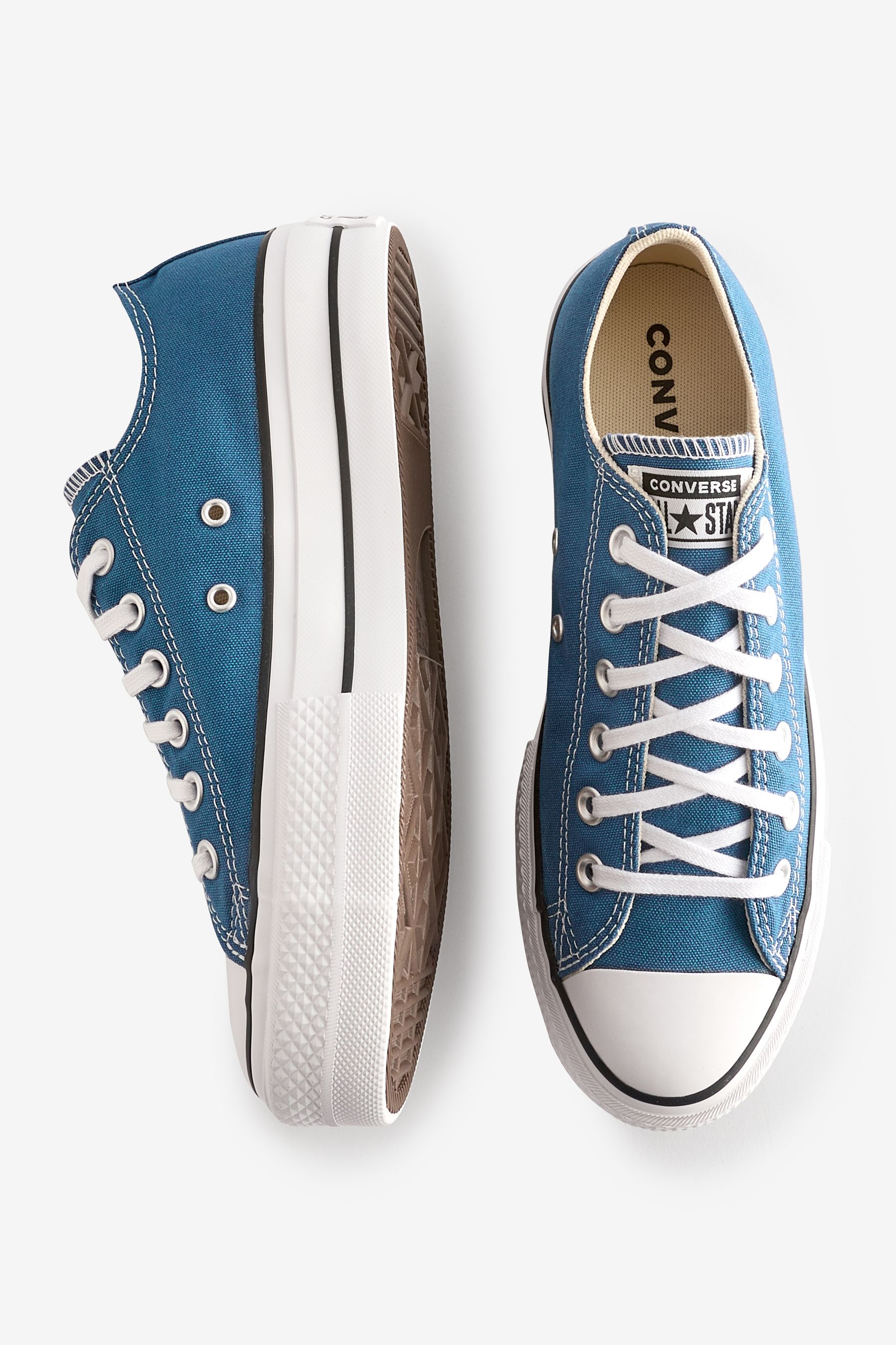 Buy Converse Blue Chuck Taylor All Star Lift Low Top Trainers from the ...