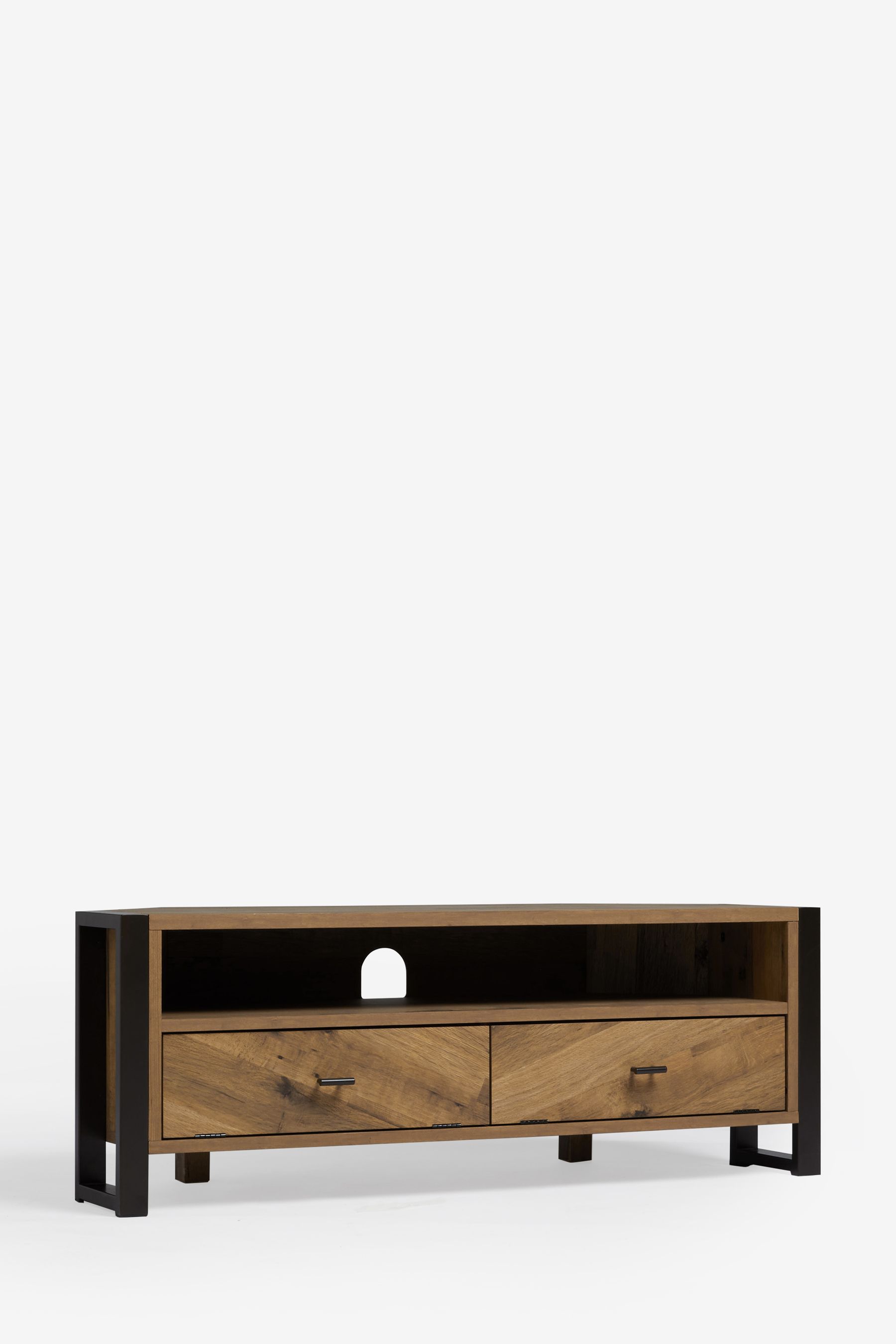 Buy Dark Bronx Chevron Oak Effect Up to 46 inch Corner TV Unit from the ...