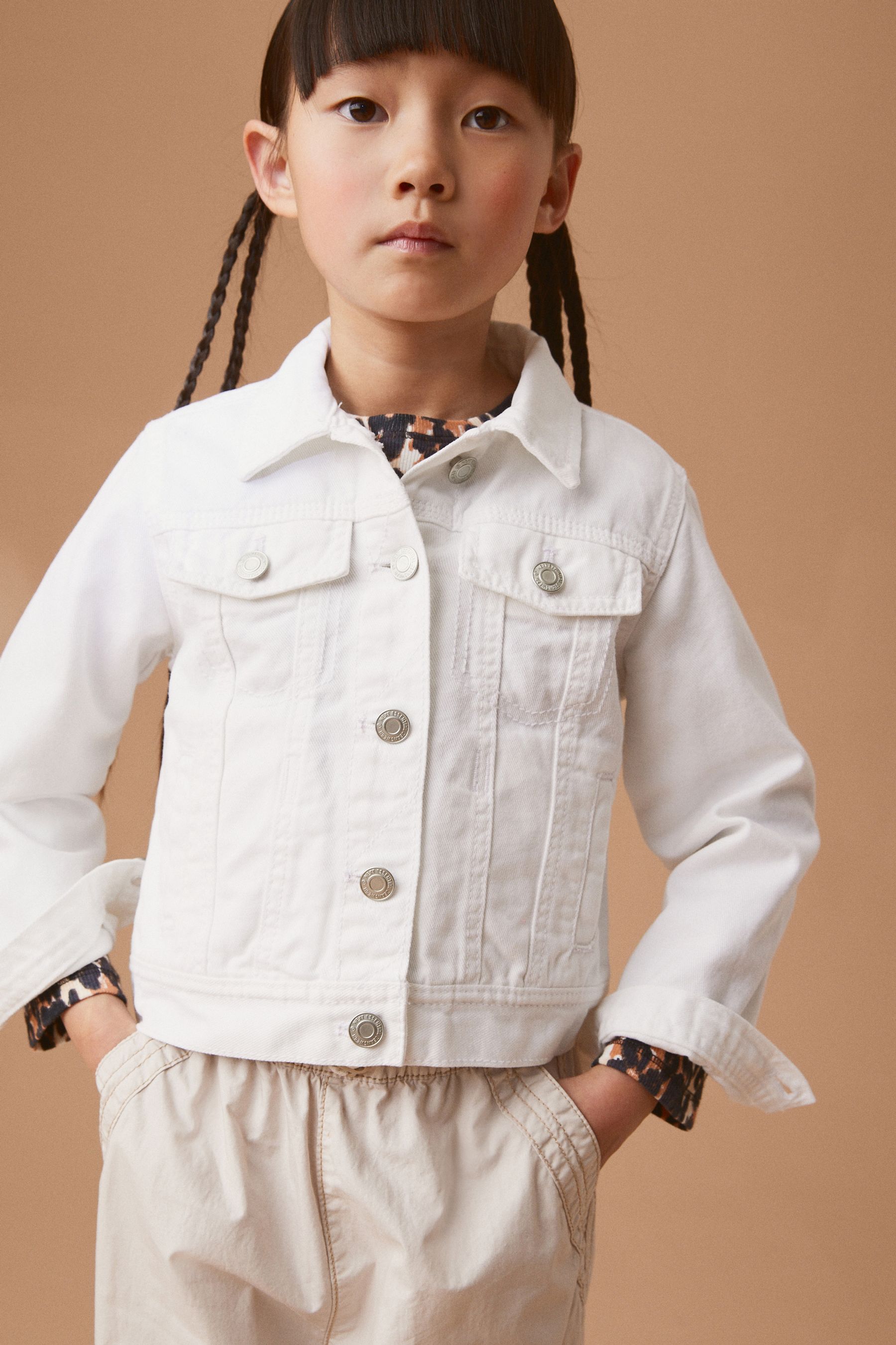 Buy White Denim Heart Western 100% Cotton Jacket (3-16yrs) from Next ...