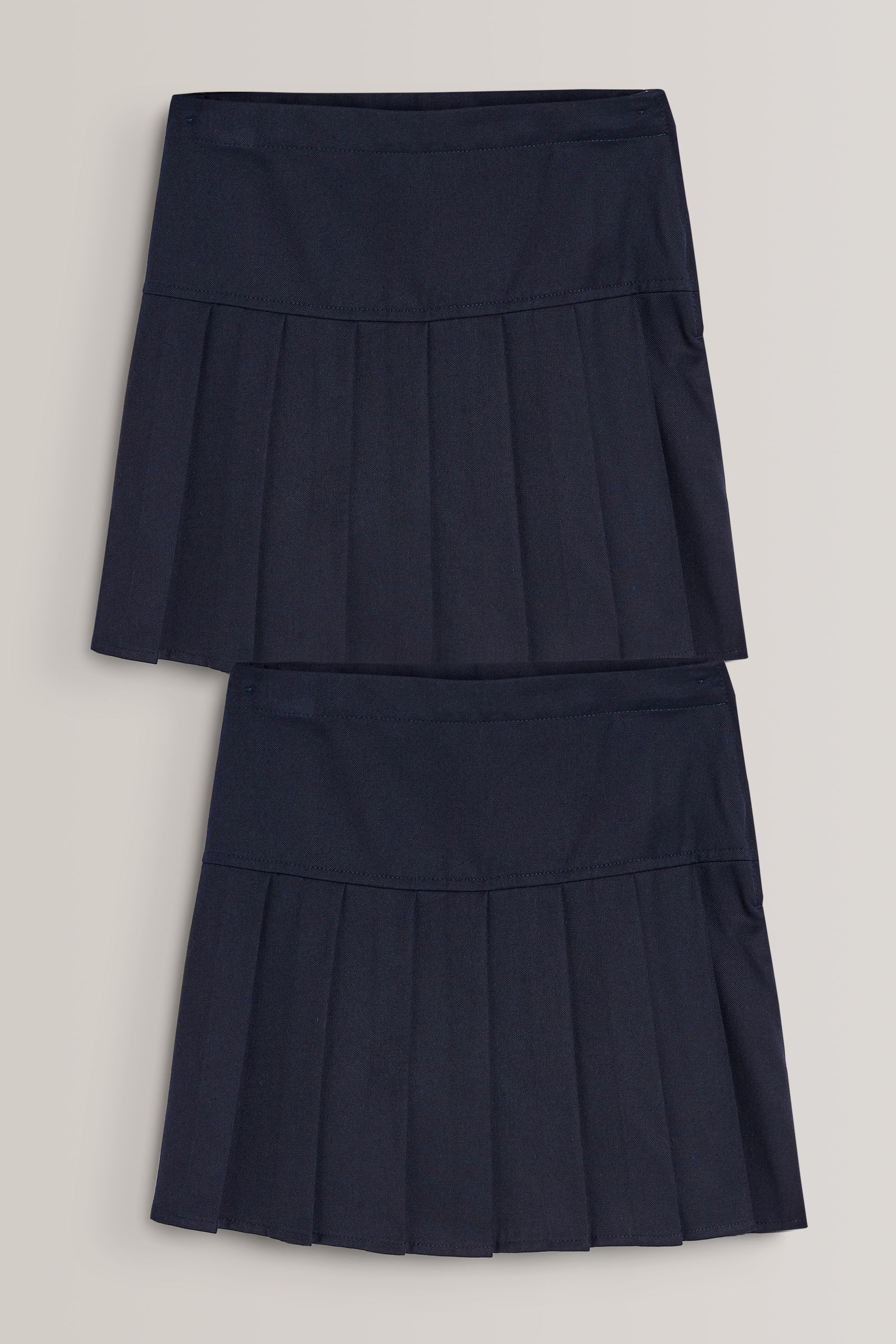 Buy Navy Blue Longer Length Regular Waist Pleated School Skirts 2 Pack 3 16yrs From The Next