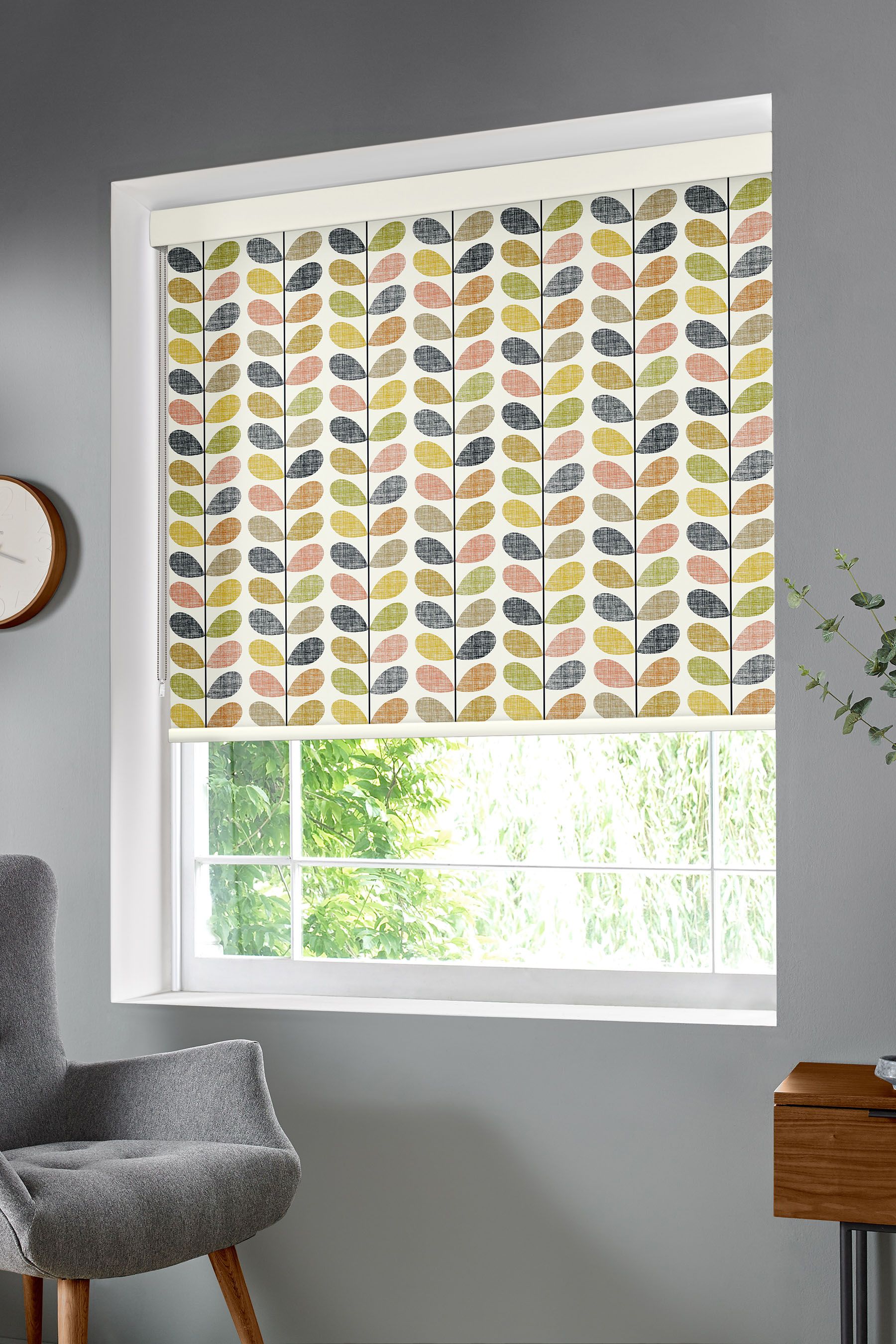 Buy Orla Kiely Blue Scribble Stem Made To Measure Roller Blind from the ...
