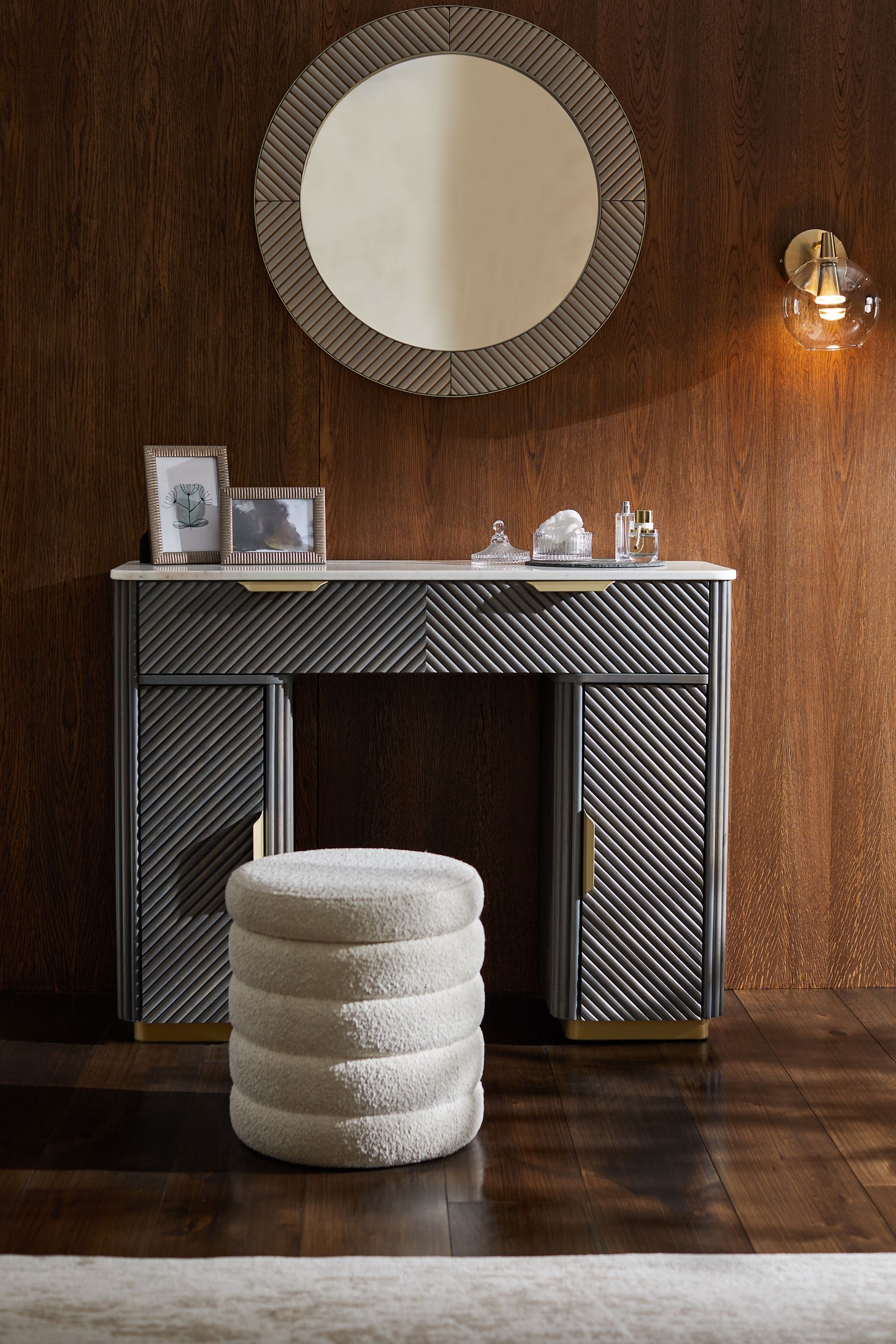 Buy Dark Grey Valencia Solid Mango Wood Console Dressing Table from the ...