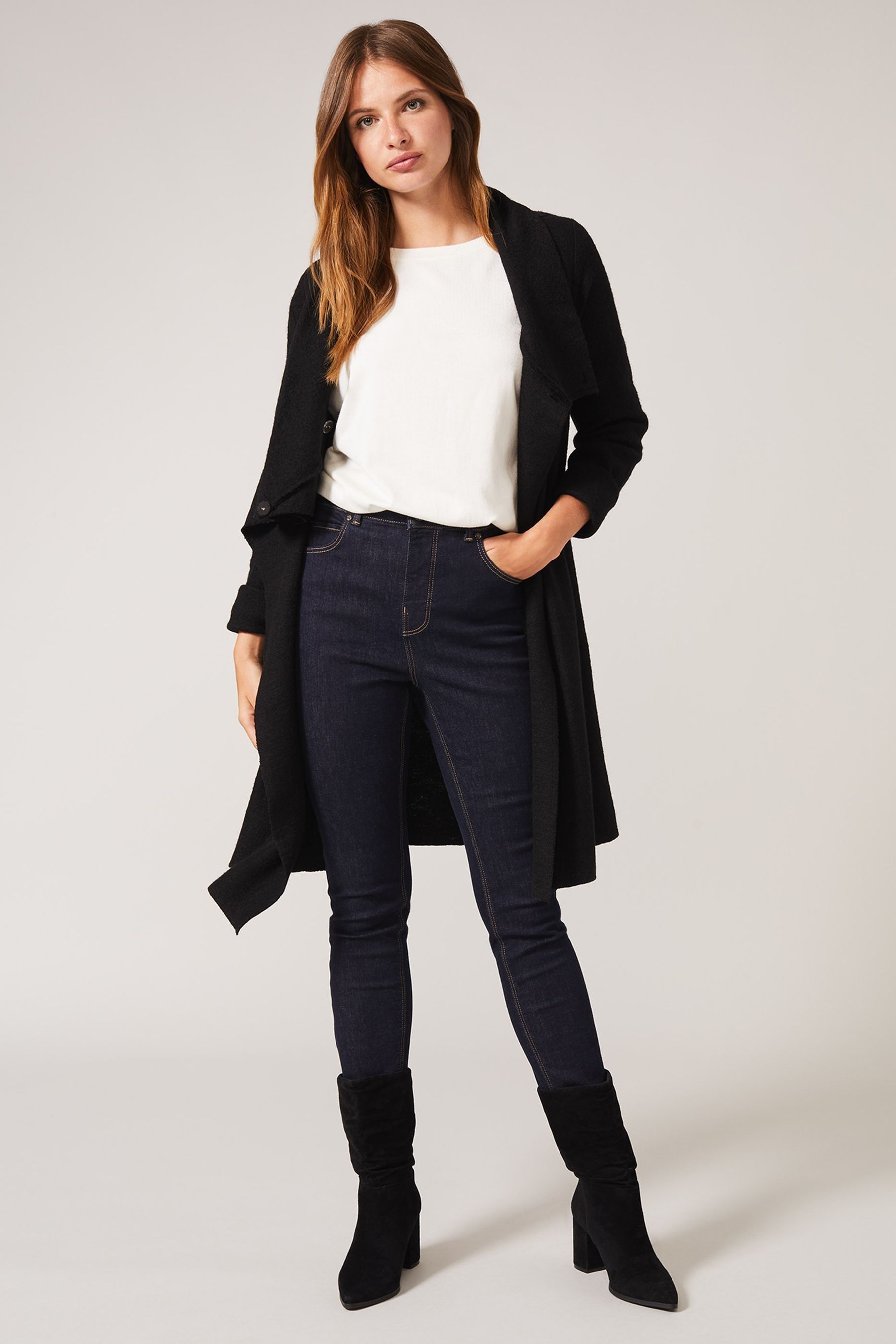 Buy Phase Eight Black Knit Bellona Coat from the Next UK online shop