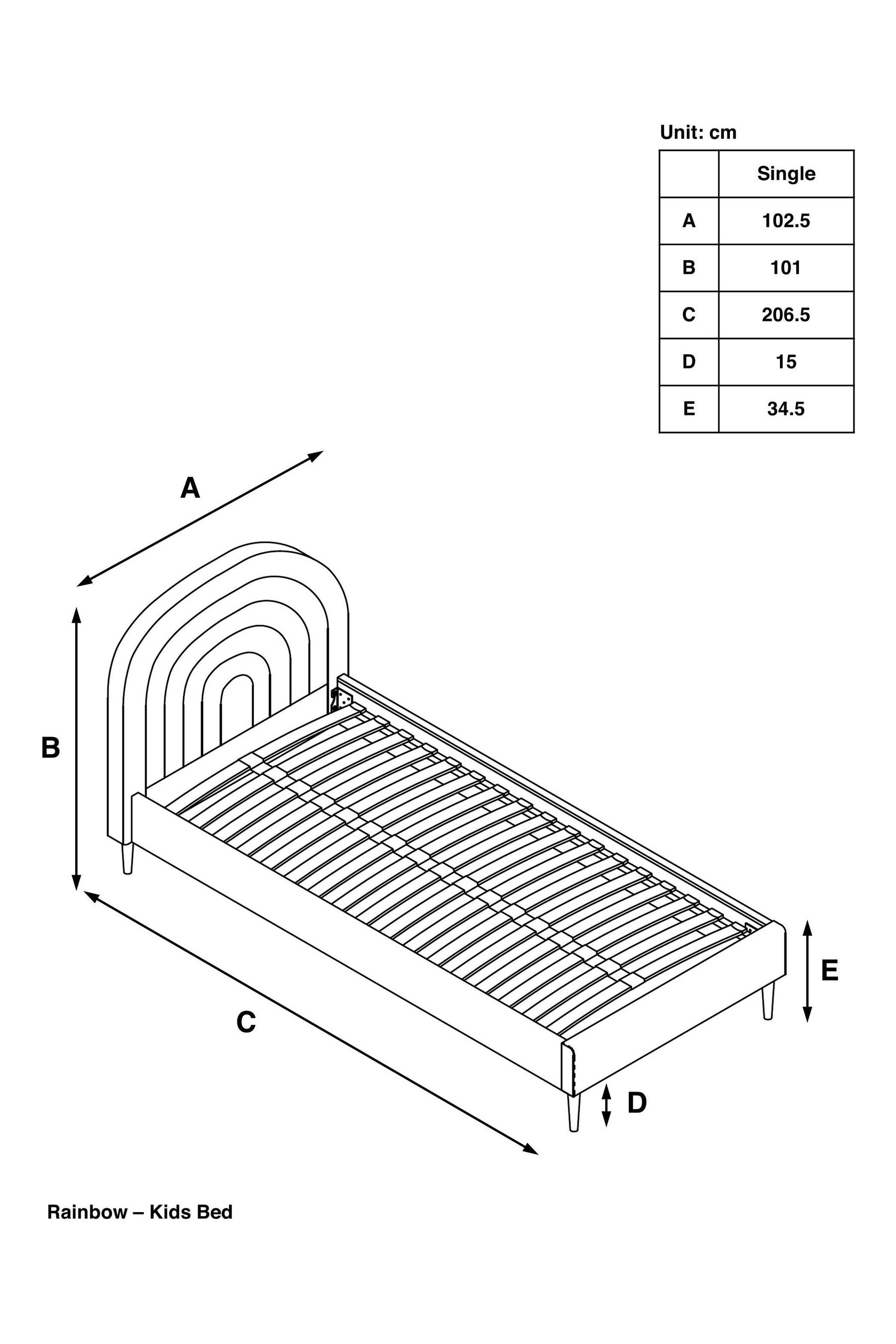 Buy Opulent Velvet Lilac Purple Kids Rainbow Upholstered Standard Bed ...