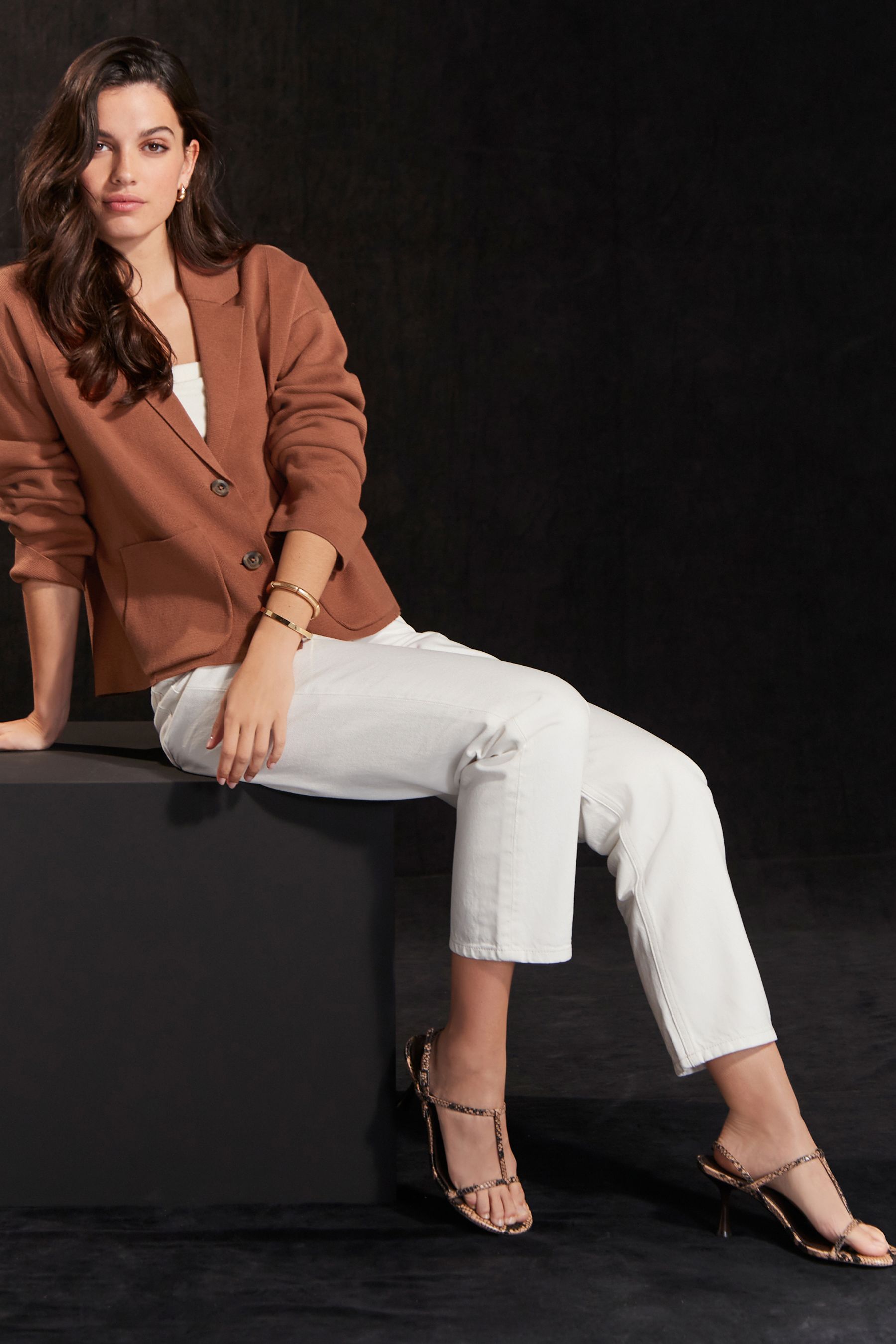 Buy White 100% Cotton Column Mom Jeans from Next Ireland