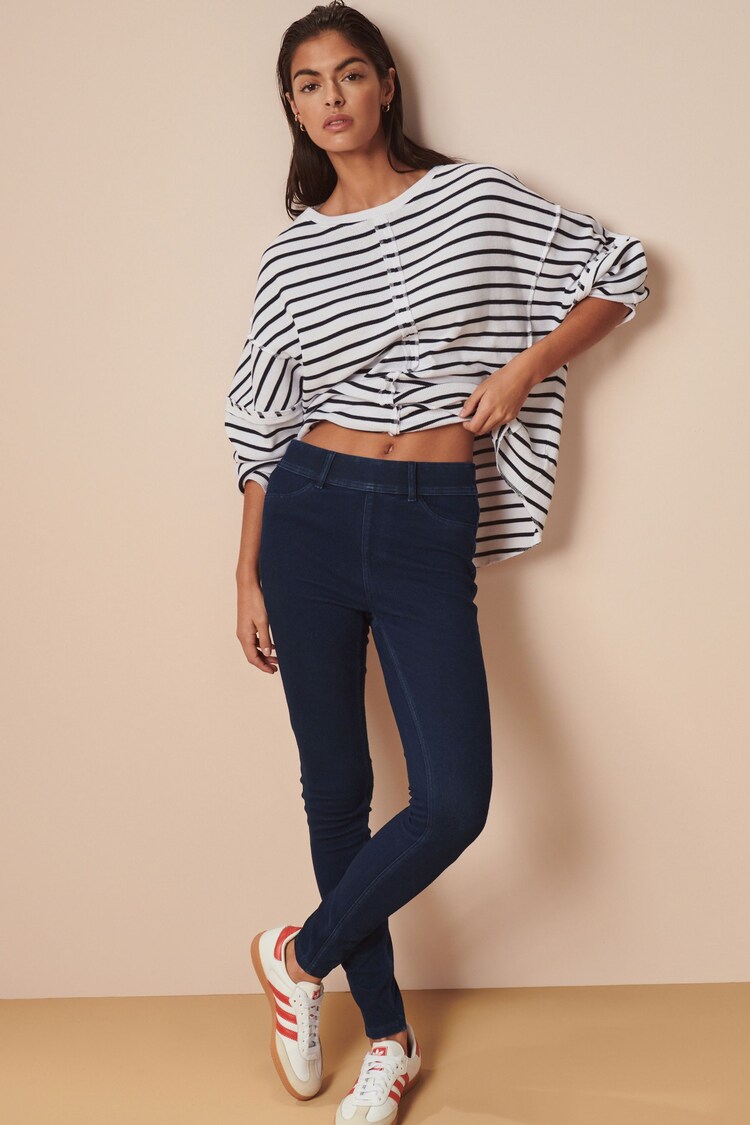 Buy Rinse Blue Jersey Denim Leggings from the Next UK online shop