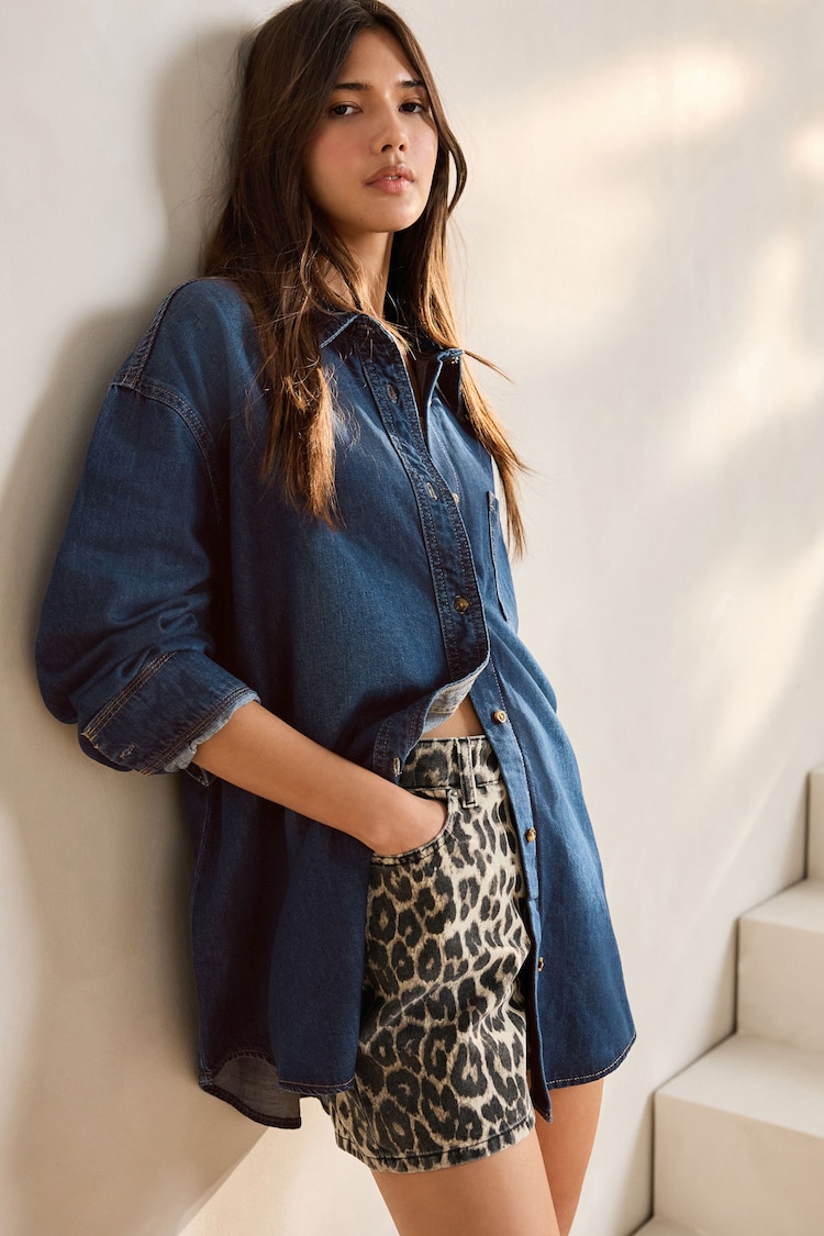 Buy Mid Blue Relaxed Denim Shirt from the Next UK online shop