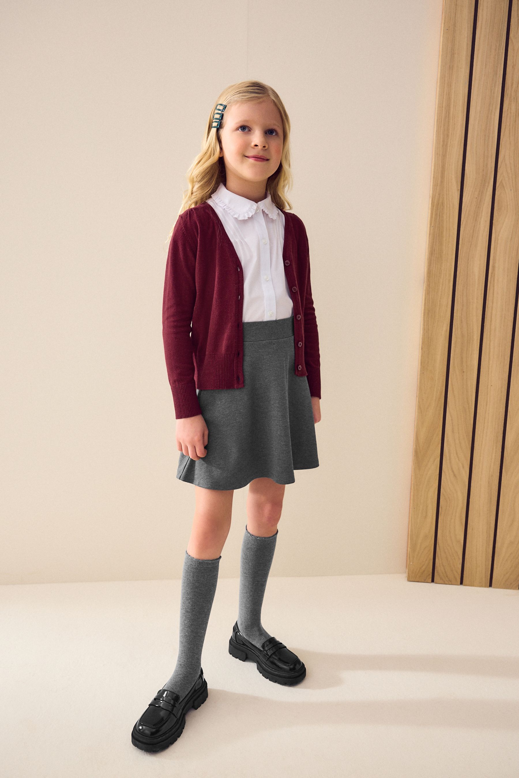 Buy Burgundy Red Cotton Rich School V-Neck Cardigan (3-16yrs) from the ...
