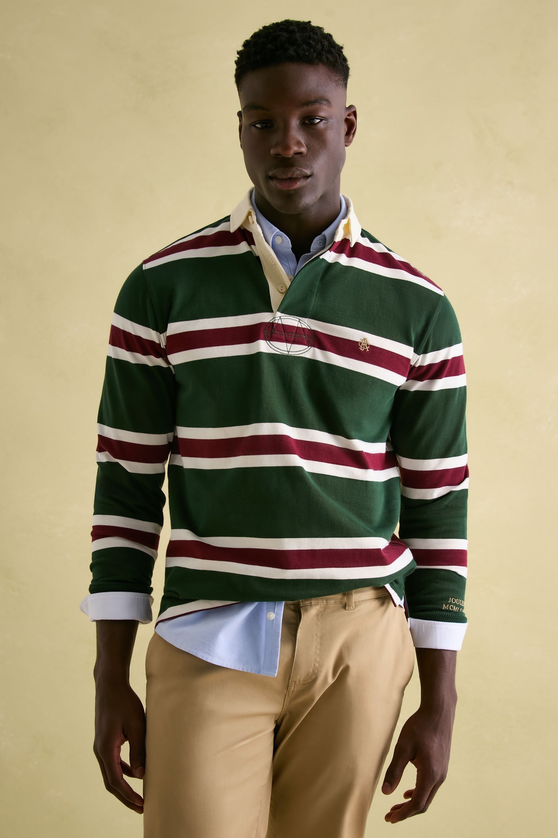 Buy Joules Onside Green & Red Striped Rugby Shirt from the Next UK ...