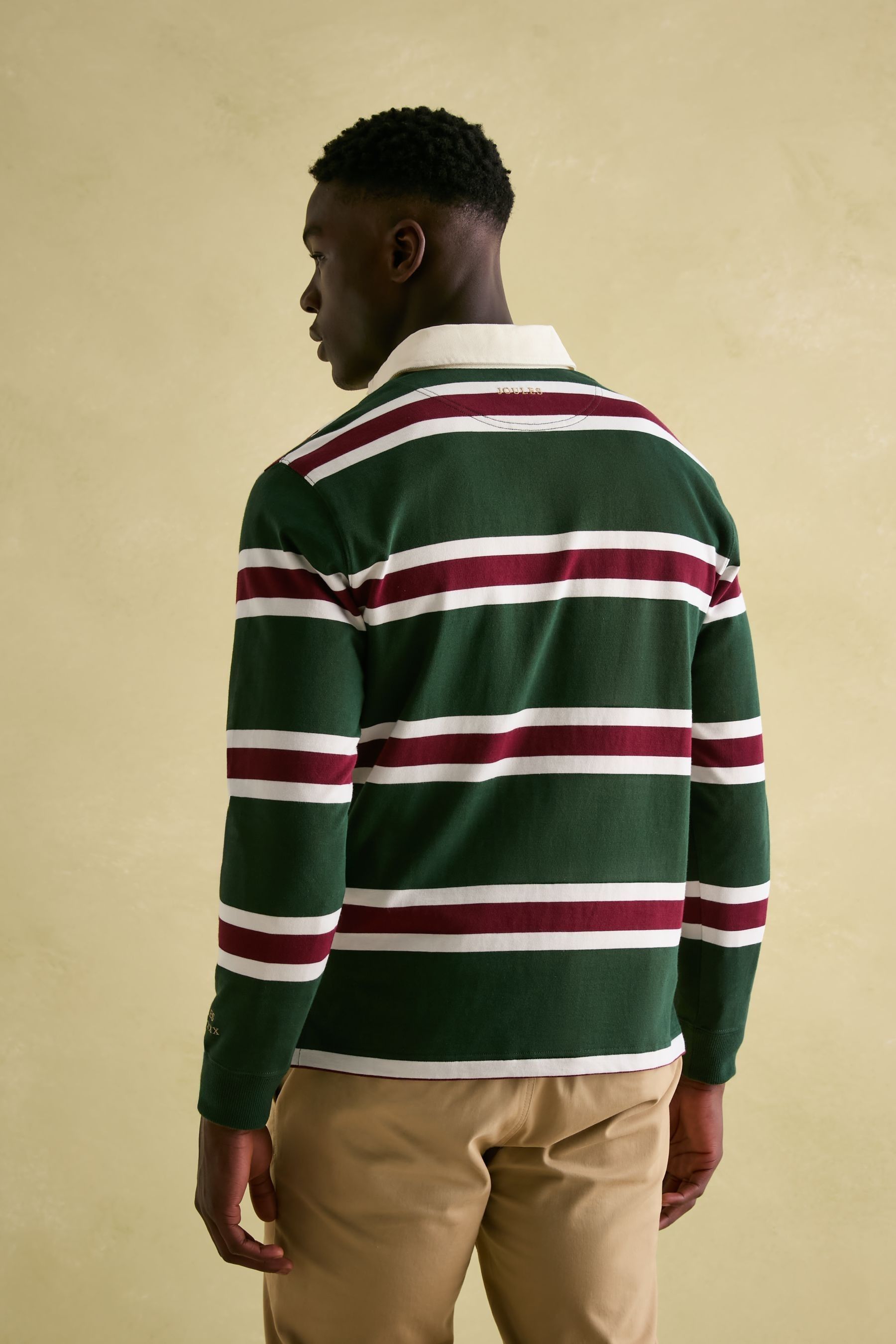 Buy Joules Onside Green & Red Striped Rugby Shirt from the Next UK ...