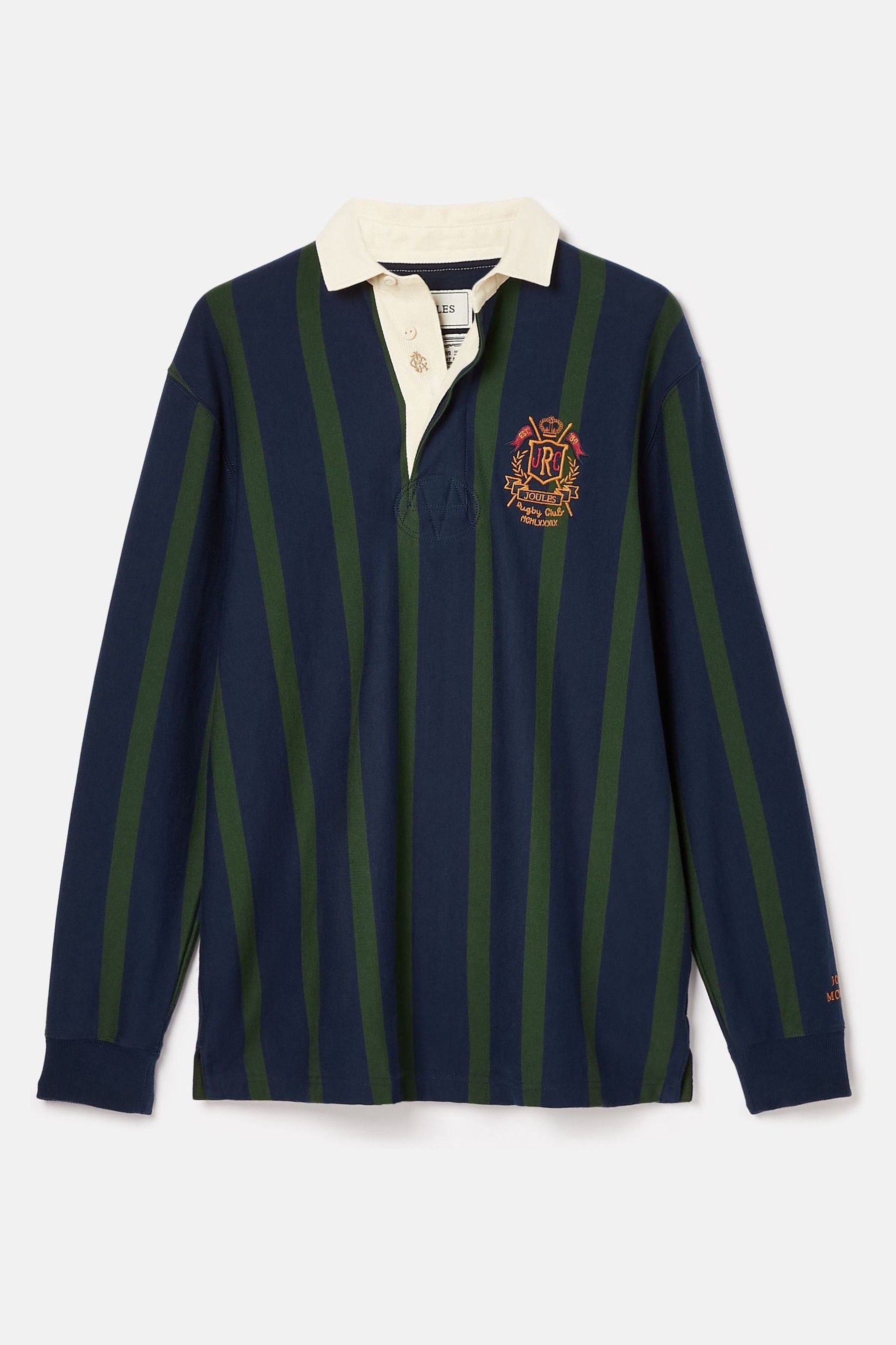 Buy Joules Onside Green/Navy Vertical Stripe Rugby Shirt from the Next ...