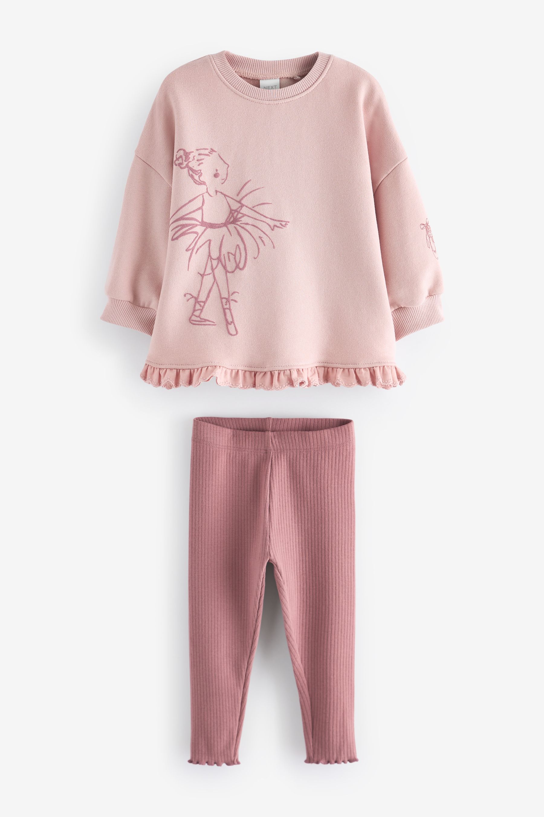 Buy Pink Frill Hem Sweater & Leggings Set (3mths-7yrs) from the Next UK ...