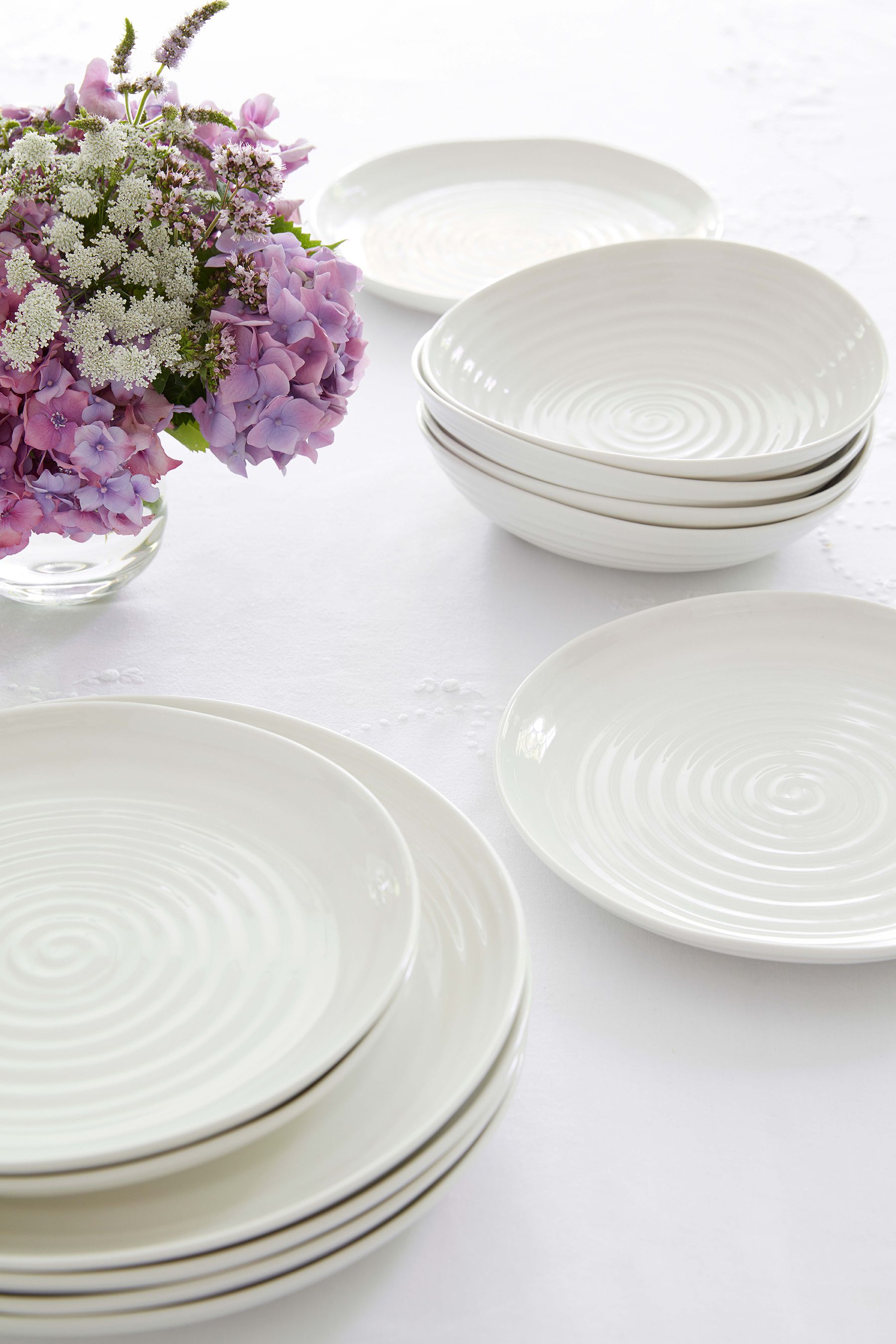 Buy Portmeirion White Sophie Conran Coupe 12 piece Dinnerware Set from ...