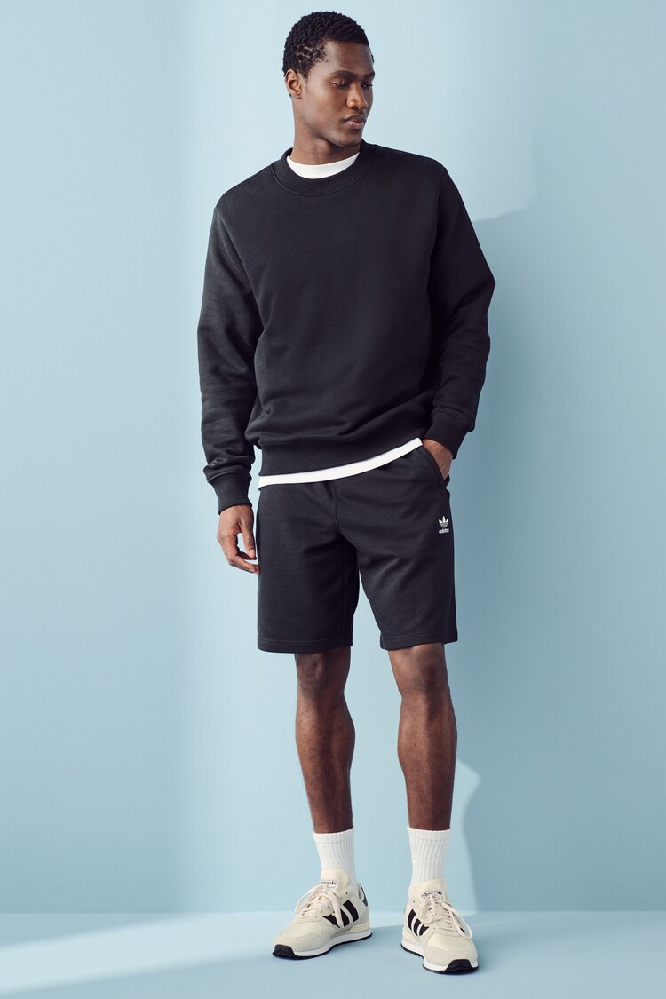 Buy adidas Orignal Black Essentials Trefoil Shorts from the Next UK ...