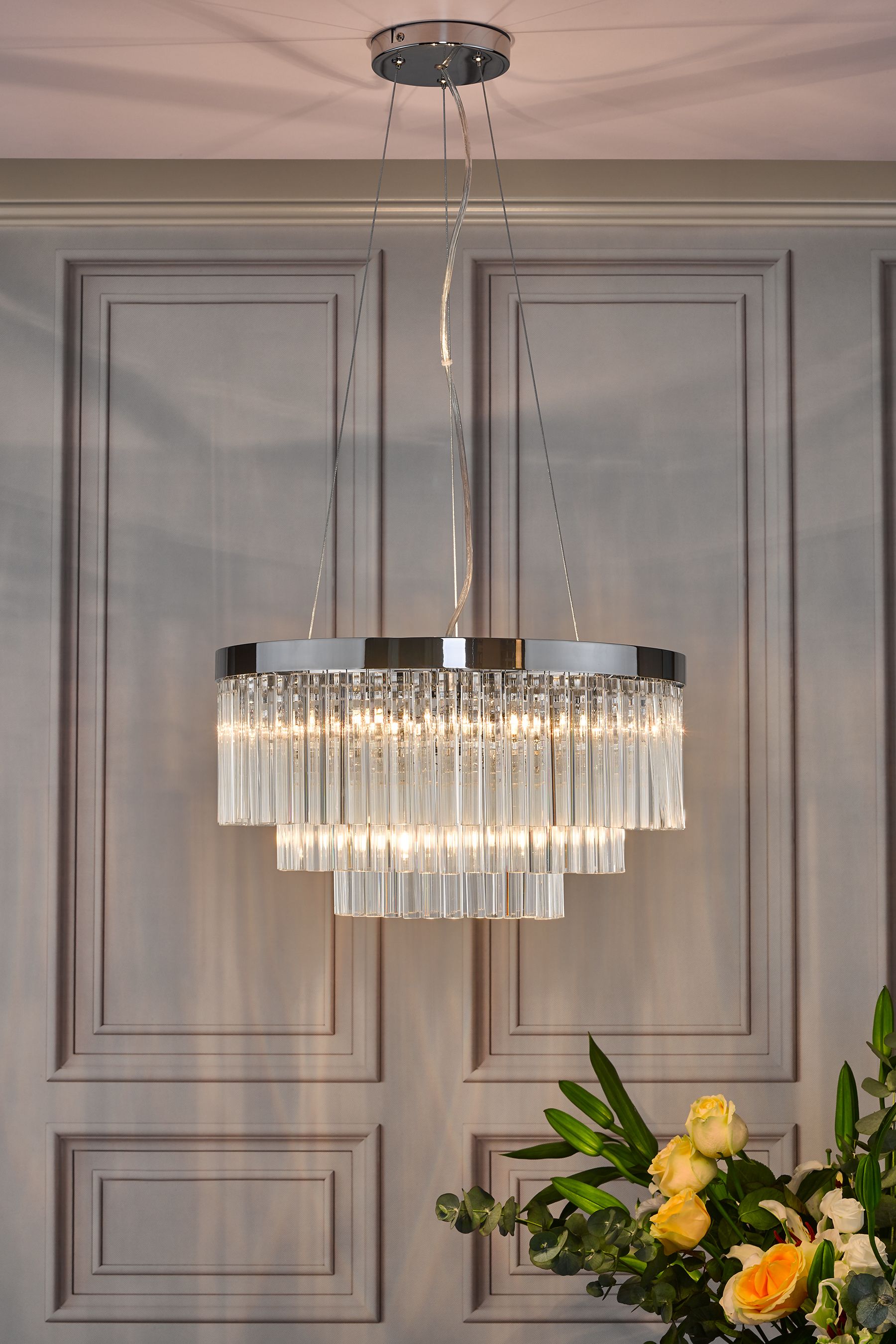 Buy Dar Lighting Clear Giovana 5 Light Ceiling Light Pendant from the ...