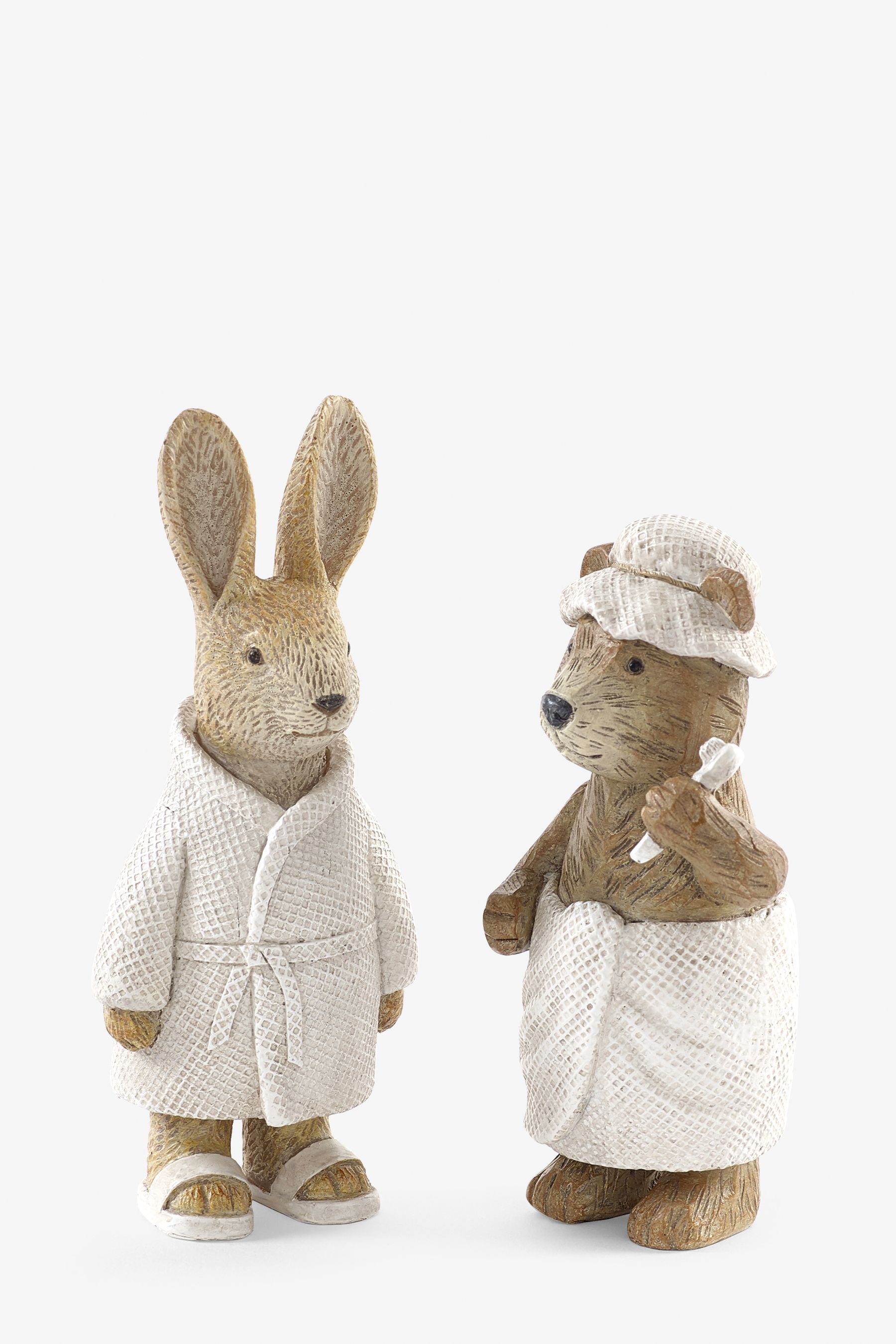 Buy Set of 2 Natural Bertie Bear and Rosie Rabbit Spa Ornaments from ...
