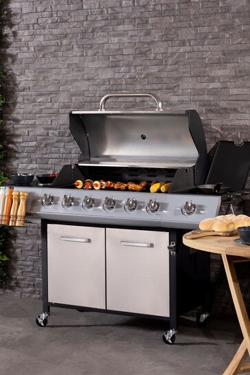 Buy Charles Bentley Silver Garden 7 Burner Premium Gas BBQ In Stainless ...