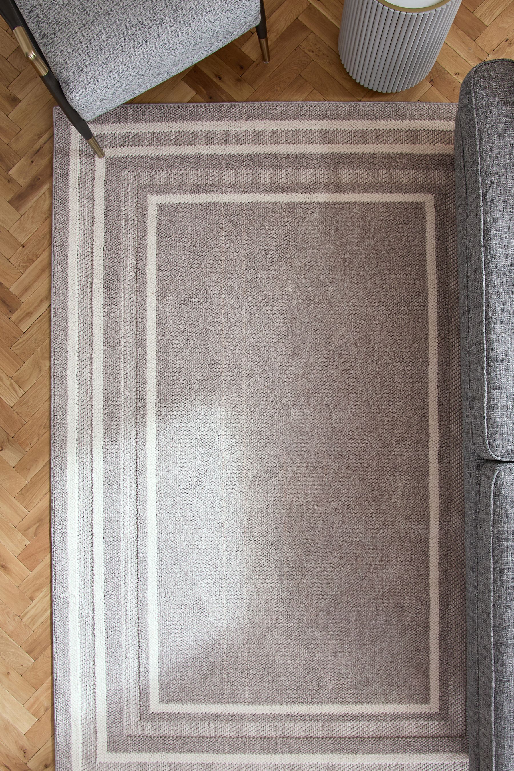 Buy Light Grey Albie Bobble Border Rug from the Next UK online shop