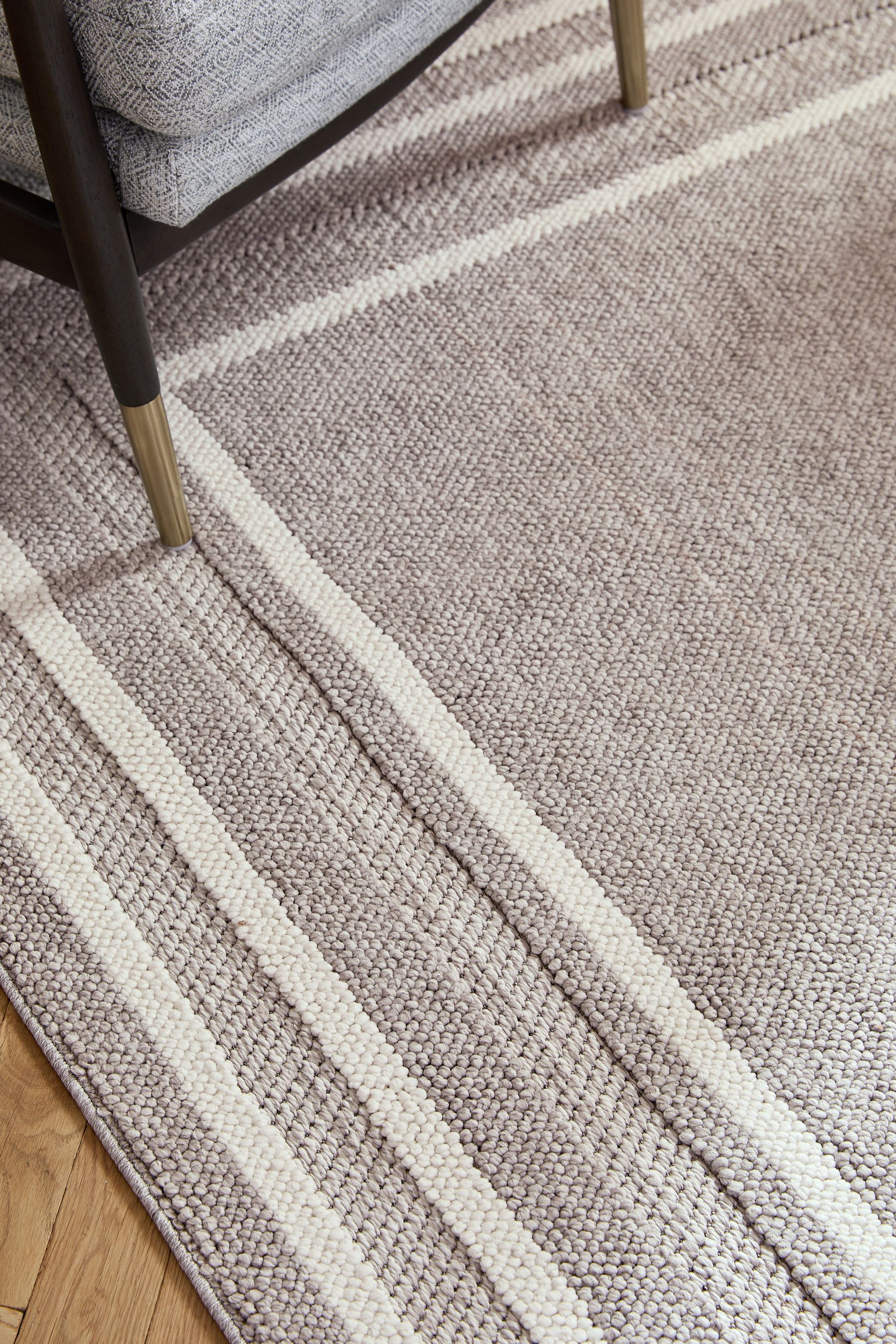 Buy Light Grey Albie Bobble Border Rug from the Next UK online shop