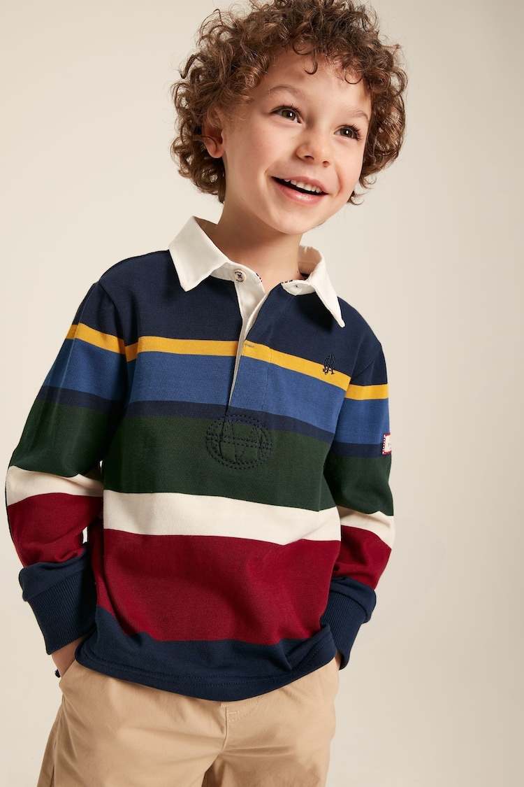 Buy Joules Boys' Onside Navy Striped Cotton Rugby Shirt from the Next ...