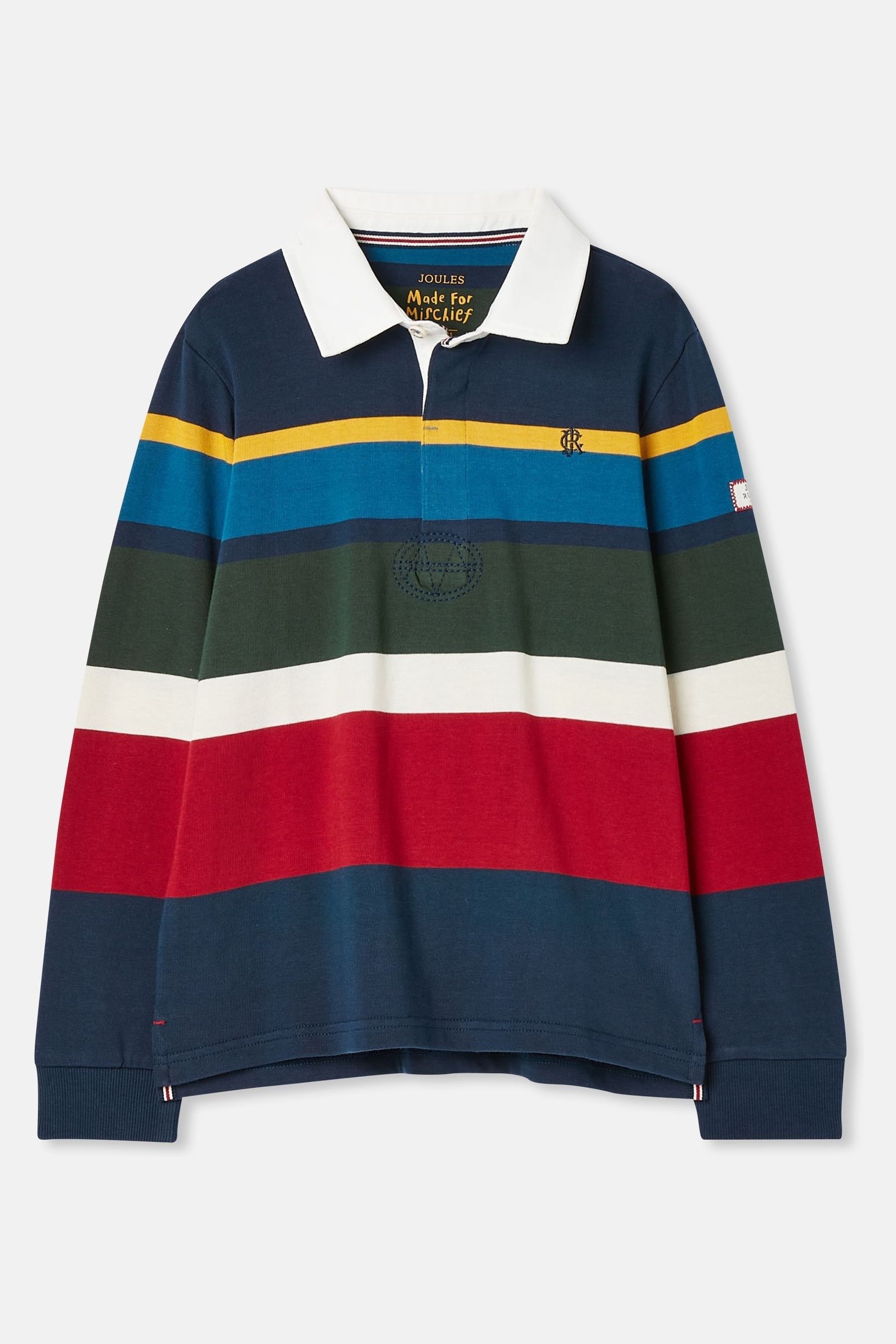 Buy Joules Boys' Onside Navy Striped Cotton Rugby Shirt from the Next ...