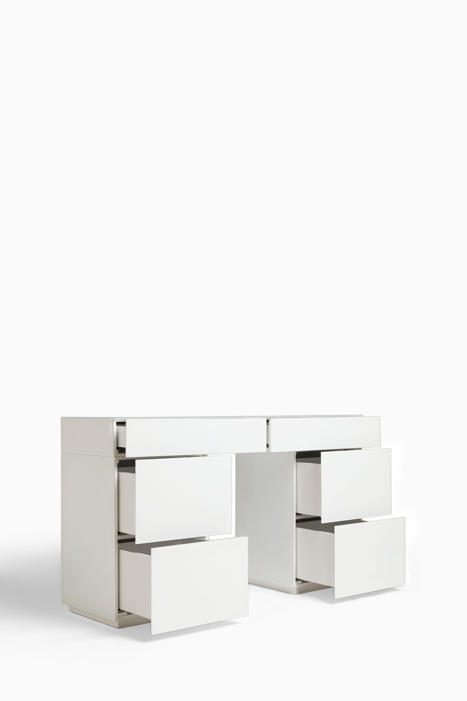 Buy White Sloane Glass Collection Luxe Extra Large Console Dressing ...