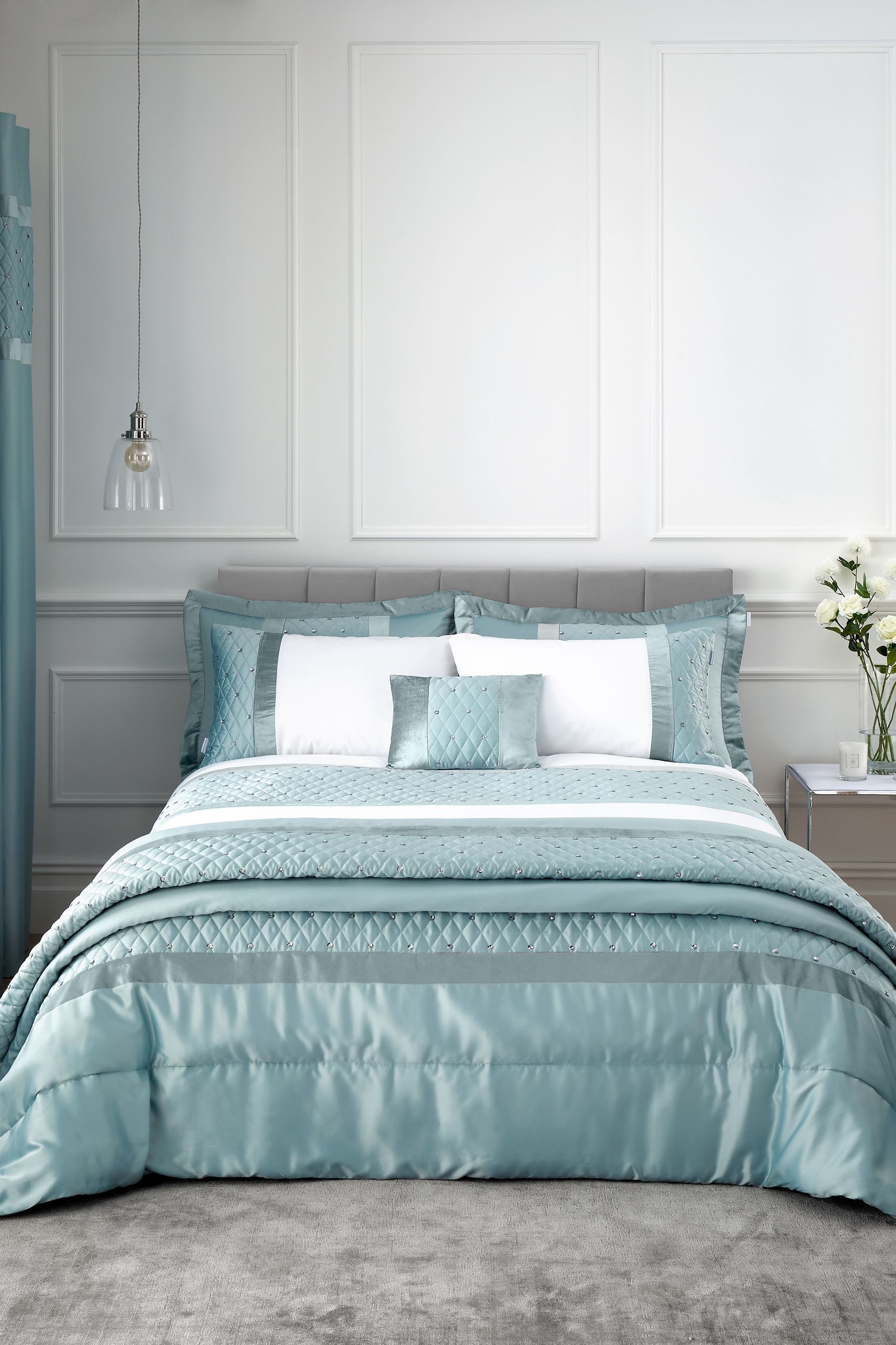 Buy Catherine Lansfield Blue Sequin Cluster Bedspread from the Next UK ...