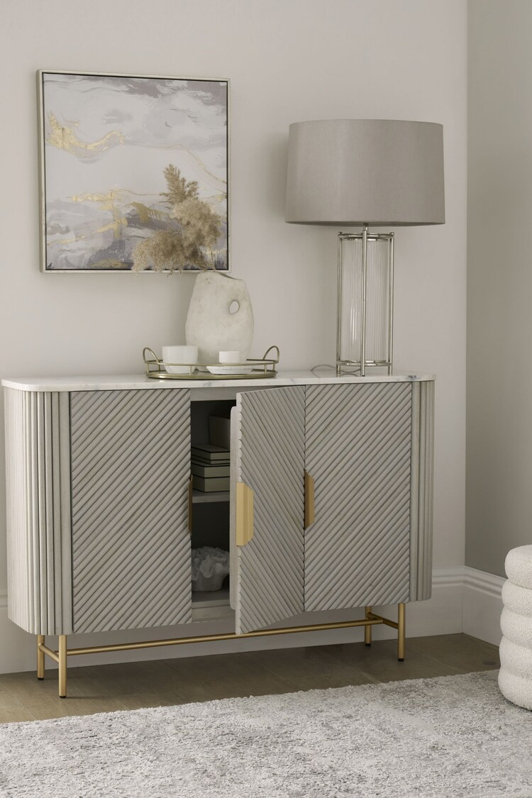 Buy Light Grey Valencia Marble Mango Wood Sideboard from the Next UK ...