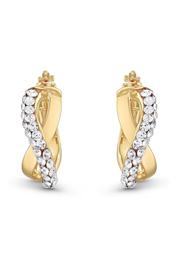 Buy Beaverbrooks 9ct Gold Crystal Hoop Earrings from the Next UK online ...