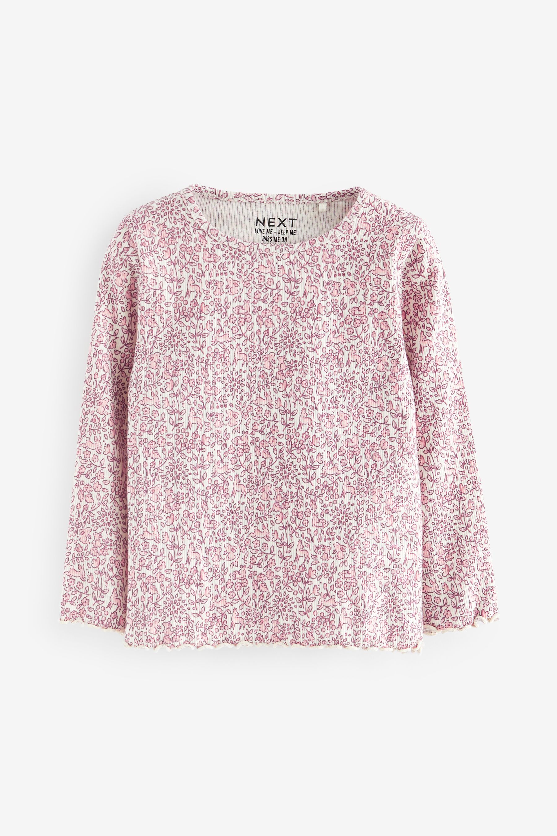 Buy Pink Ribbed Long Sleeve Tops 5 Pack (3mths-7yrs) from the Next UK ...