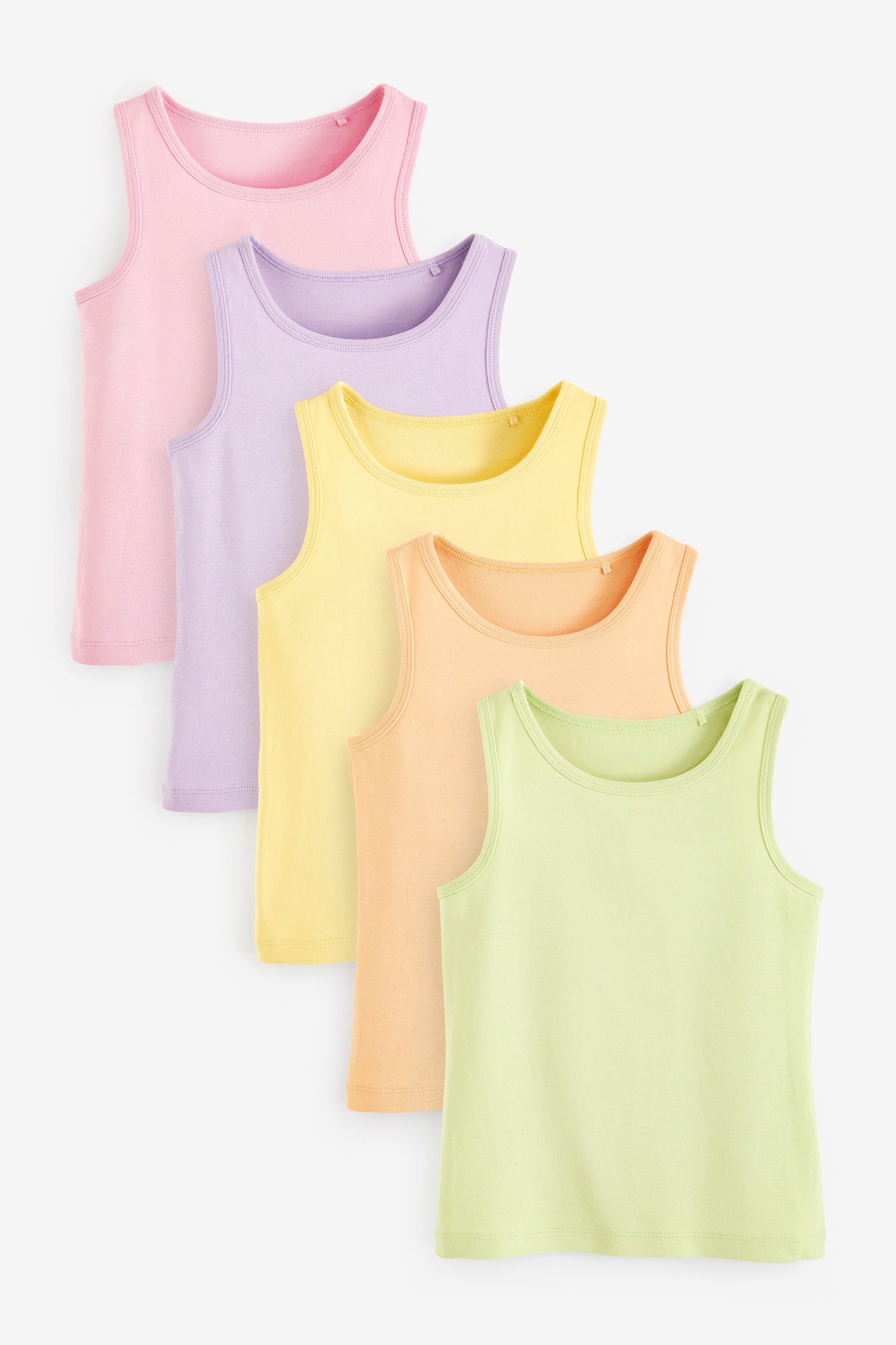 Buy Multi Pastel 100% Cotton Vests 5 Pack (1.5-16yrs) from the Next UK ...