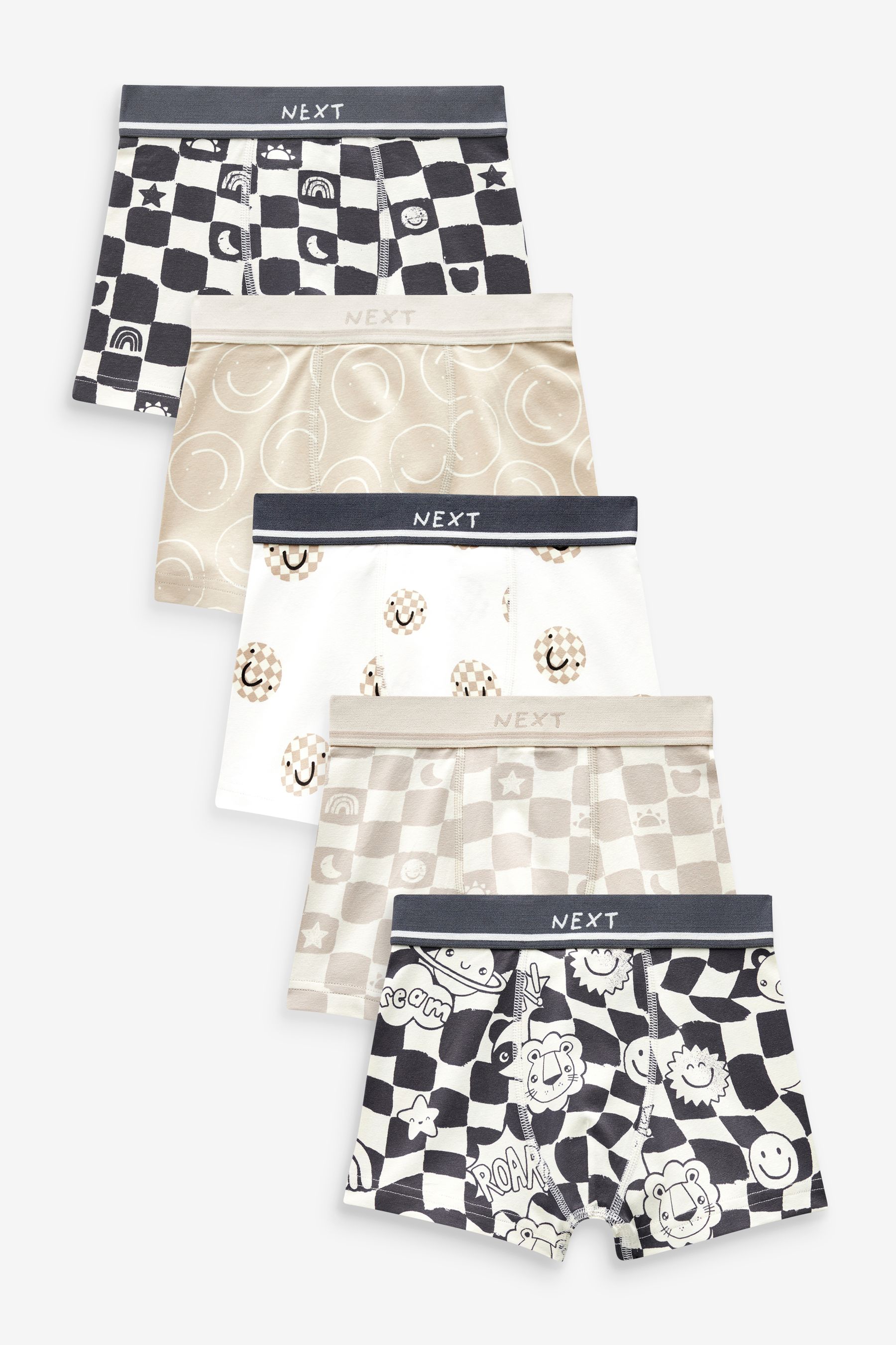 Buy Neutral Check Smile Trunks 5 Pack (2-16yrs) from the Next UK online ...