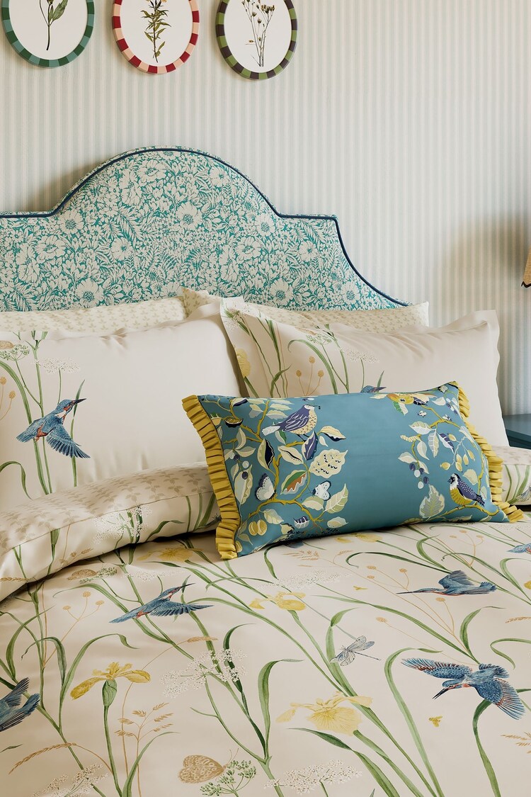 Buy Sanderson Blue Kingfisher & Iris 100% Cotton Duvet Cover and ...