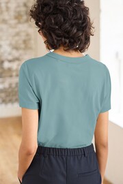 Buy Blue Essential Pure 100% Cotton Short Sleeve Crew Neck T-Shirt from ...