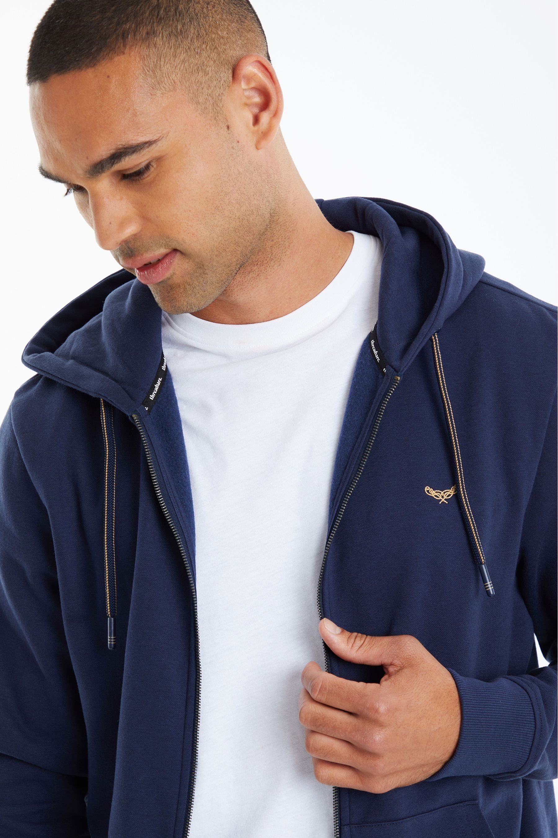 Buy Threadbare Navy Zip Through Hoodie from the Next UK online shop
