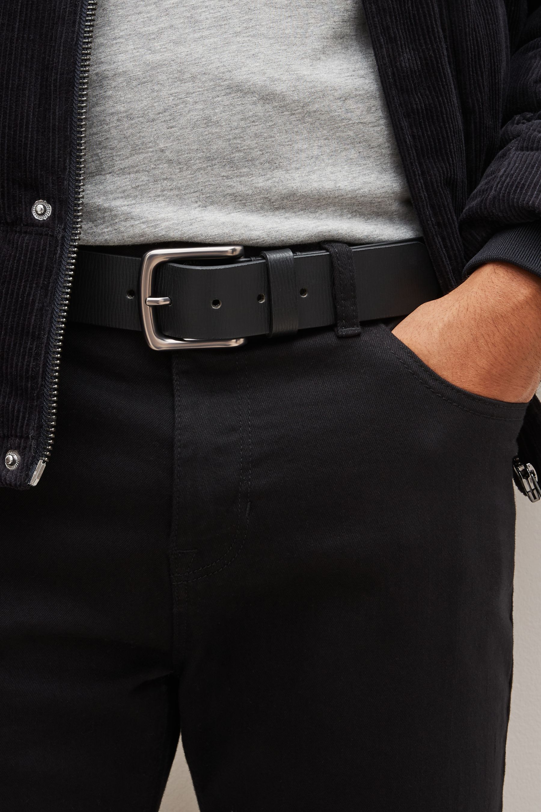 Buy Black Casual Leather Belt from the Next UK online shop