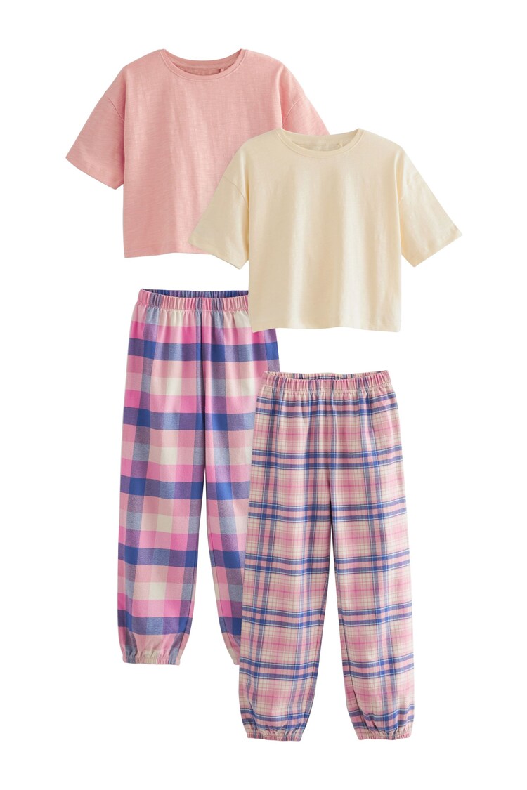 Buy Pink/Blue Woven Check Pyjamas 2 Pack (3-16yrs) from the Next UK ...