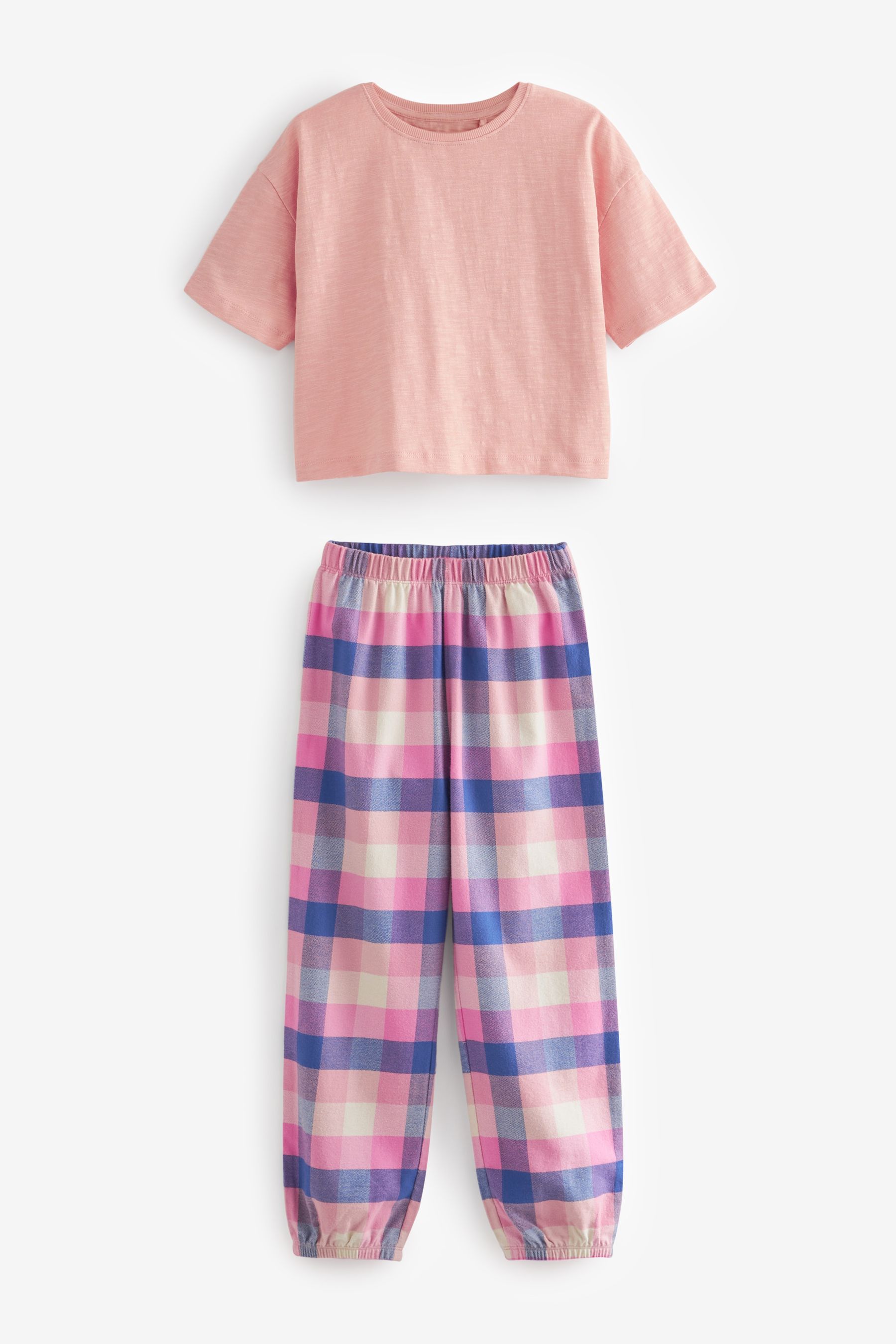 Buy Pink/Blue Woven Check Pyjamas 2 Pack (3-16yrs) from the Next UK ...