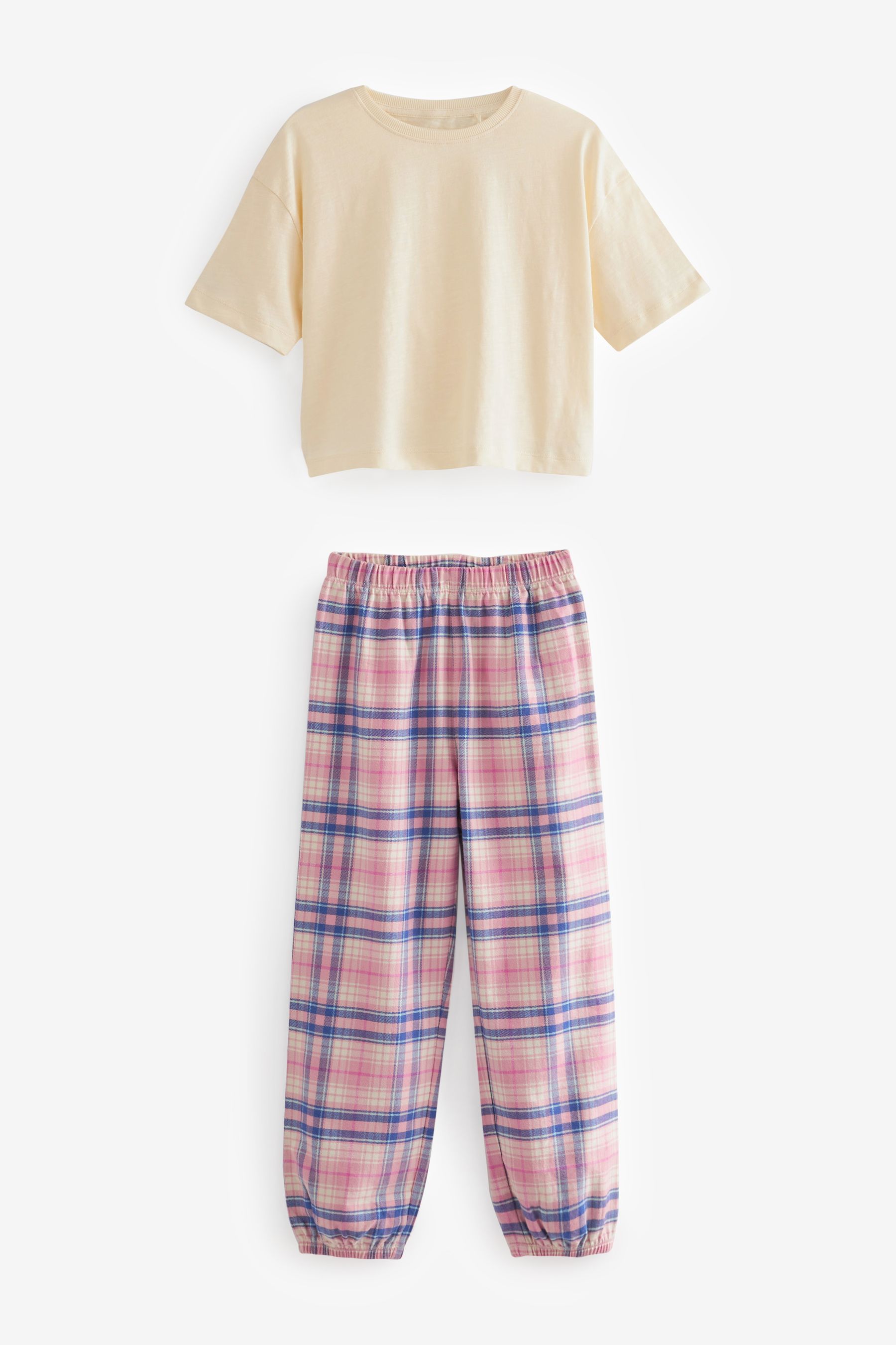 Buy Pink/Blue Woven Check Pyjamas 2 Pack (3-16yrs) from the Next UK ...