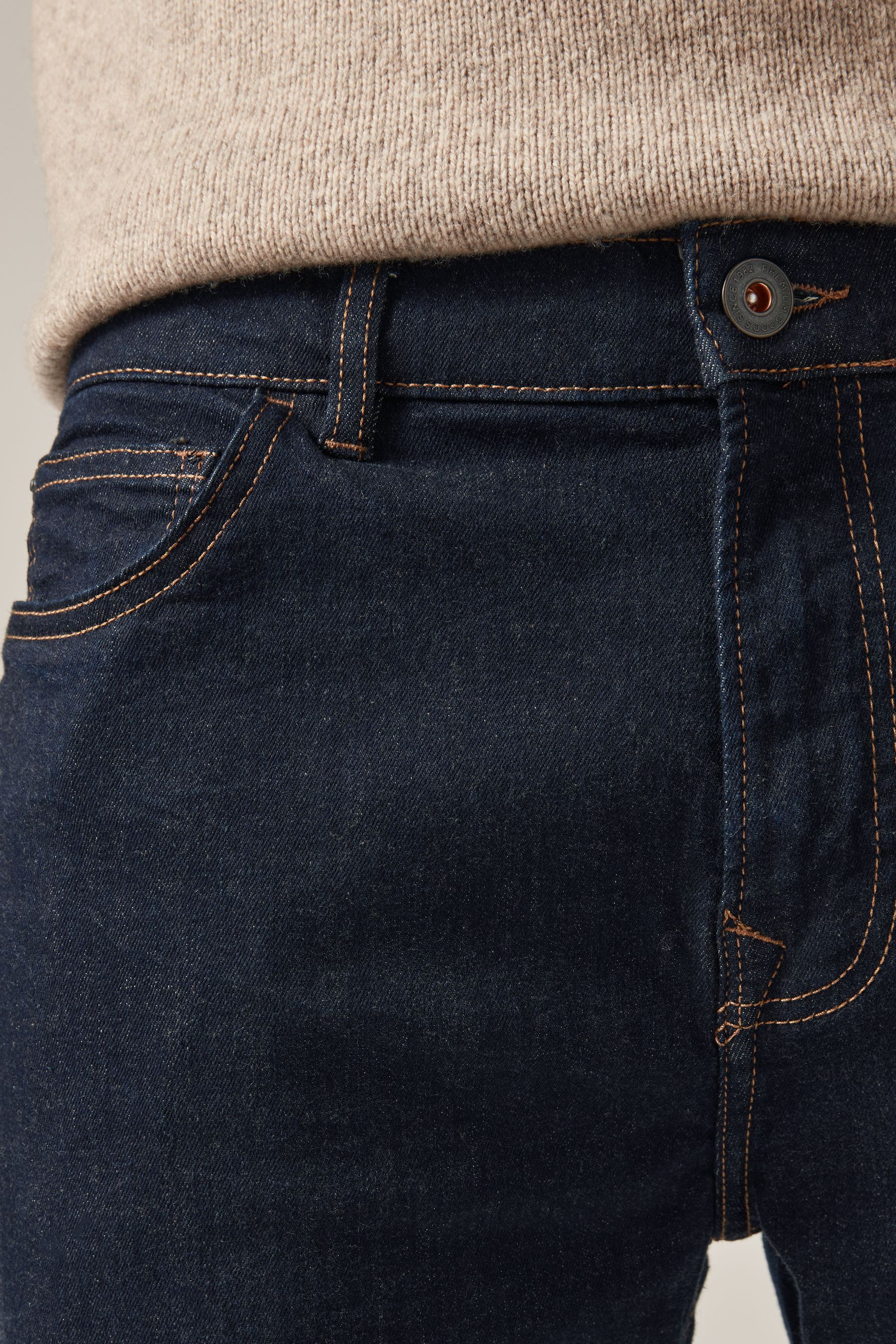 Buy Blue Indigo Rinse Straight Fit Classic Stretch Jeans from the Next ...