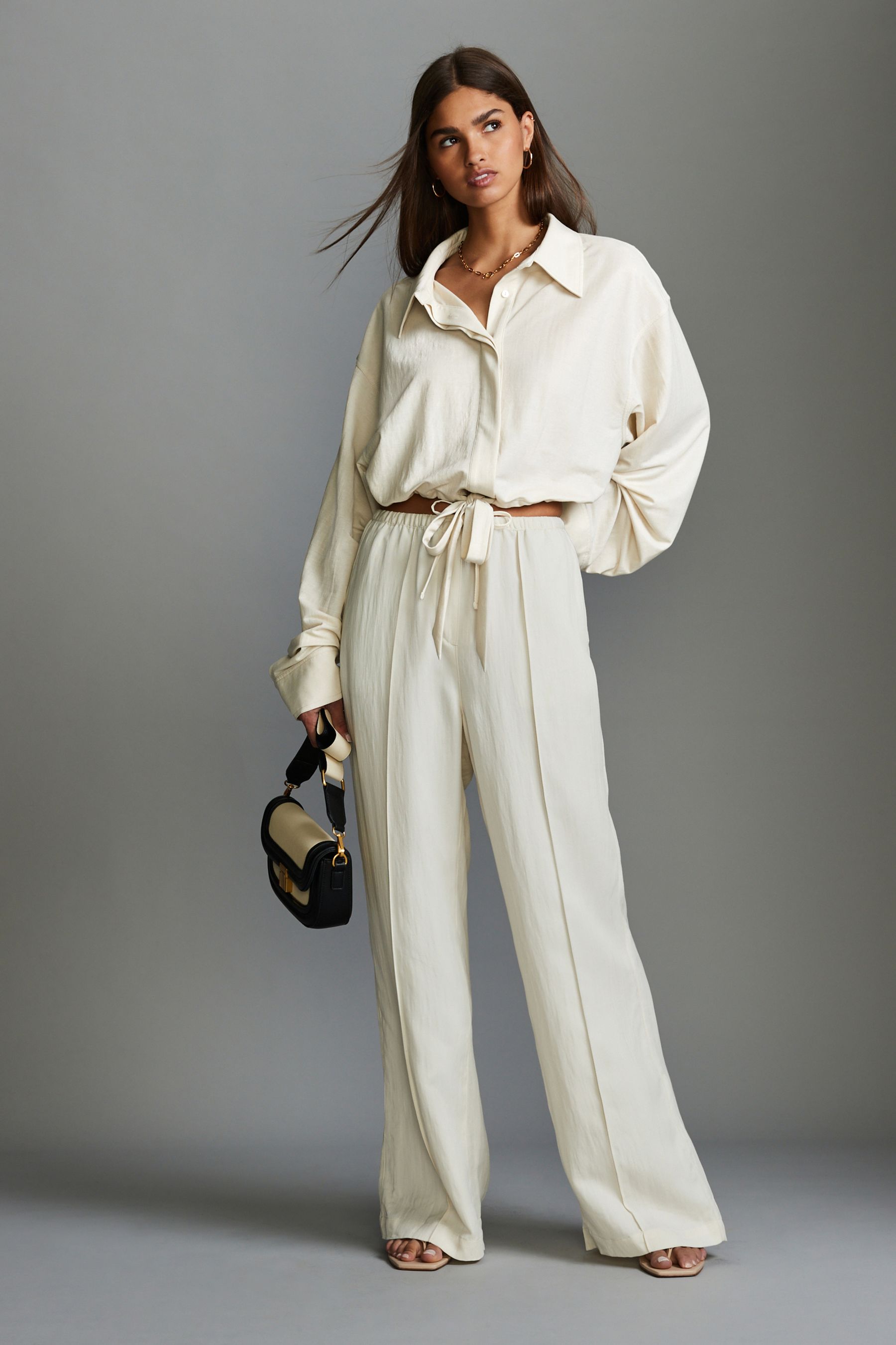 Buy Ecru Relaxed Fit Drawstring Hem Shirt from the Next UK online shop