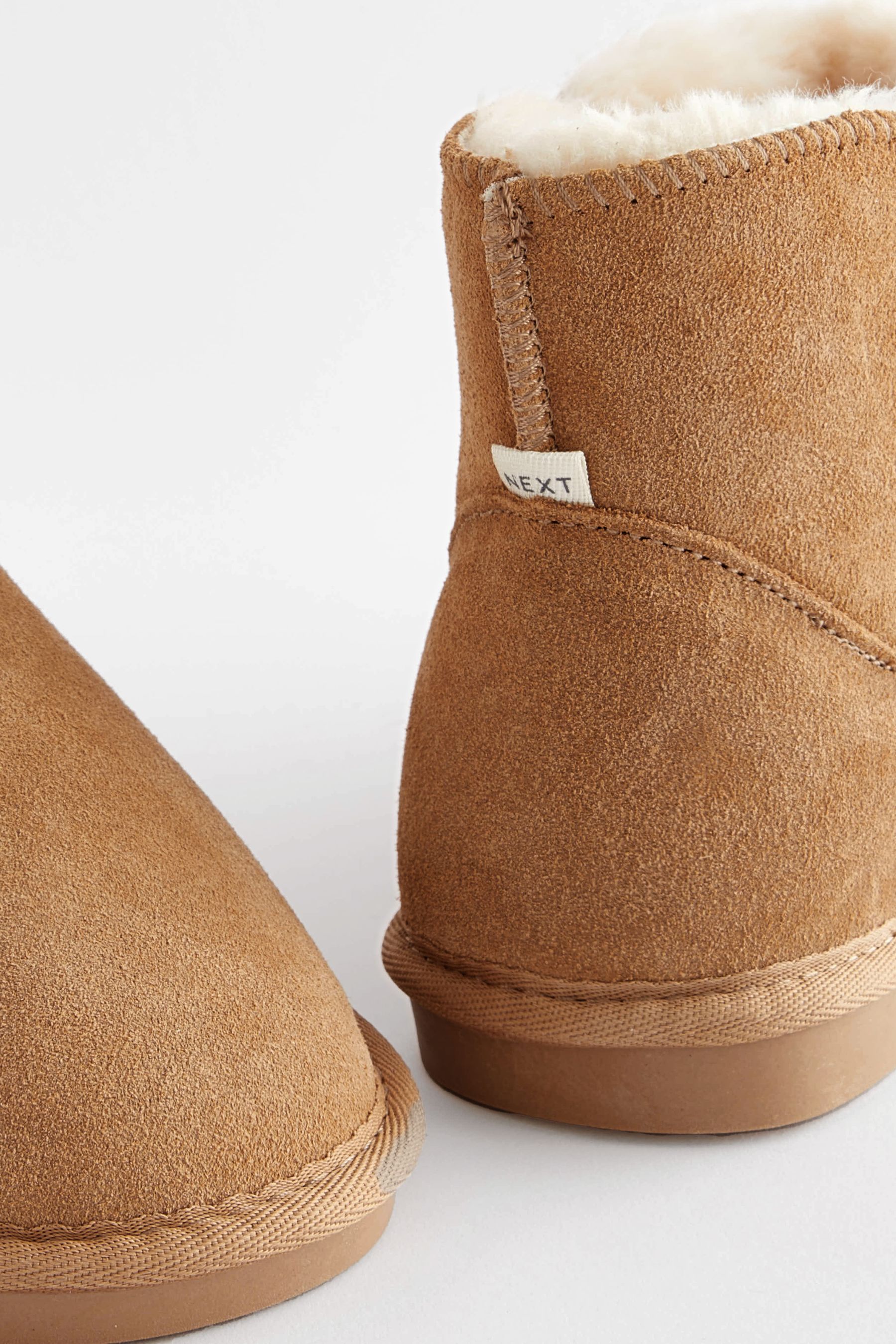 Buy Tan Brown Faux Fur Lined Suede Slipper Boots from the Next UK ...