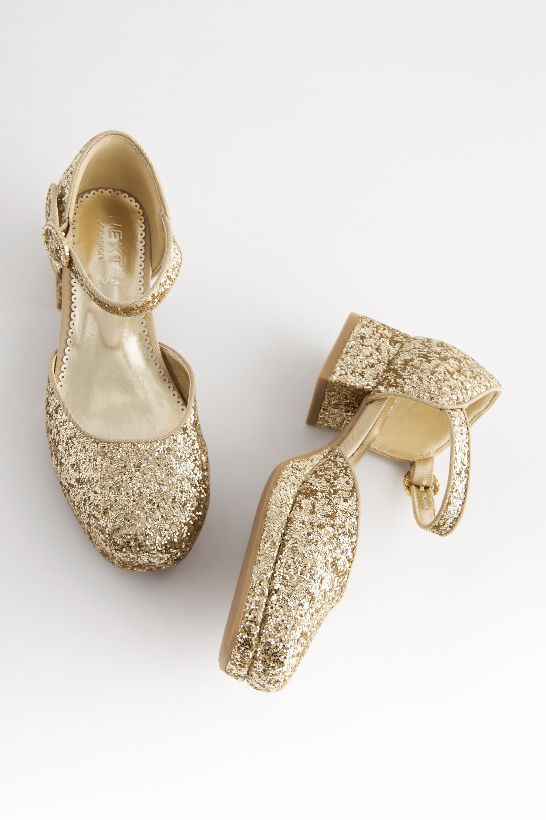 Buy Gold Glitter Platform Heel Occasion Shoes from the Next UK online shop