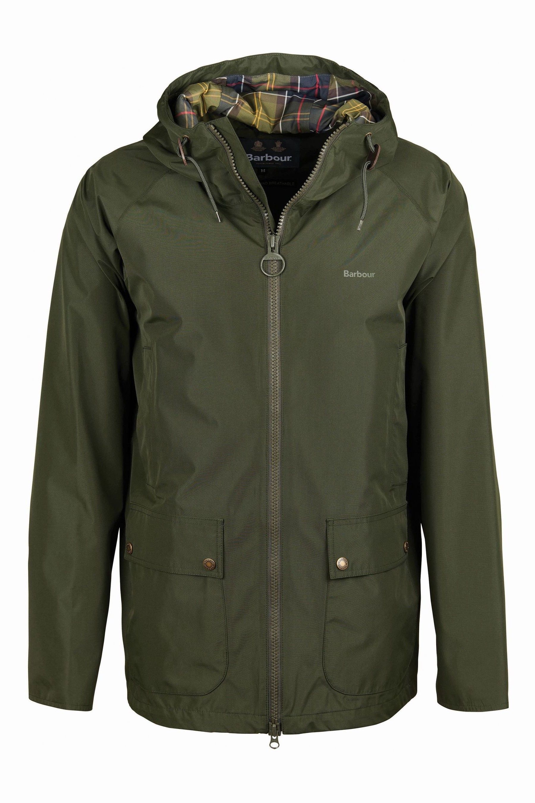 Buy Barbour® Green Domus Waterproof Hooded Jacket from the Next UK ...