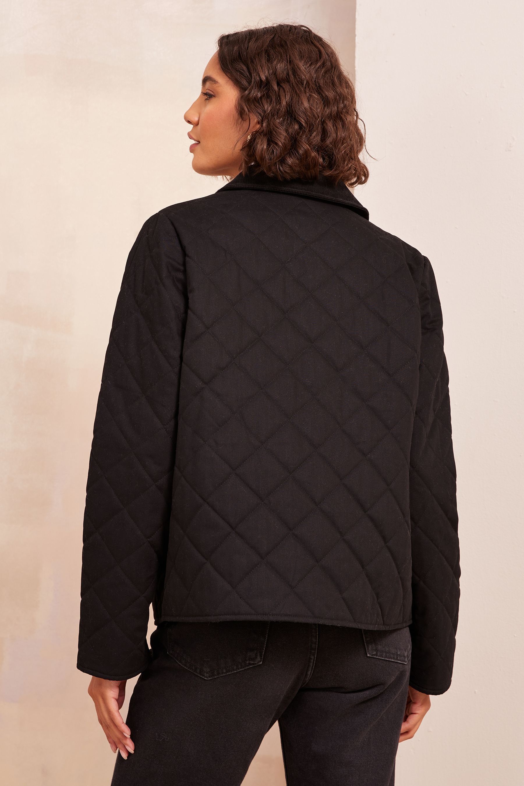 Buy Friends Like These Black Quilted Collar Jacket from the Next UK ...