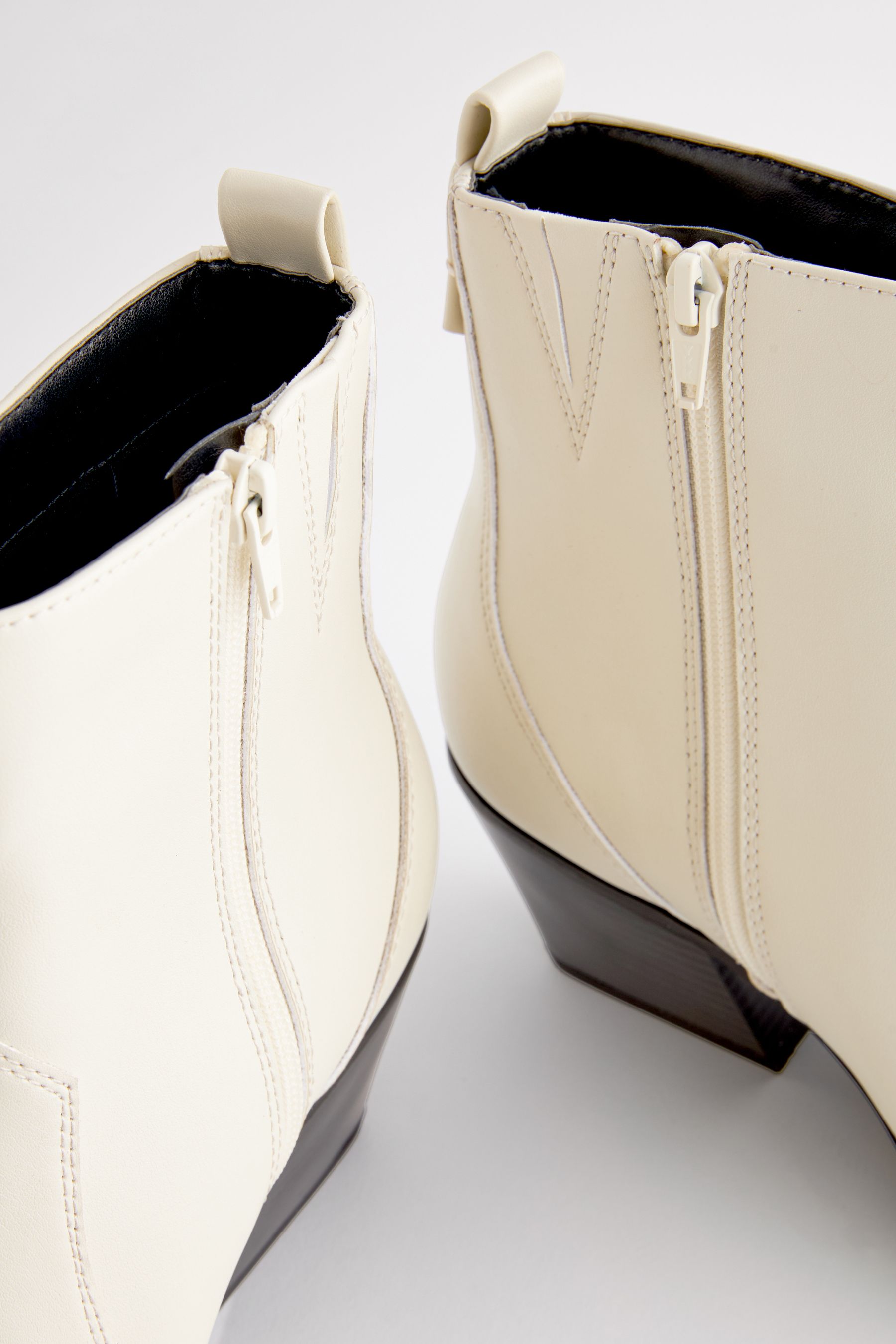 Buy Bone Standard/Wide Fit Forever Comfort® Cowboy Western Ankle Boots ...