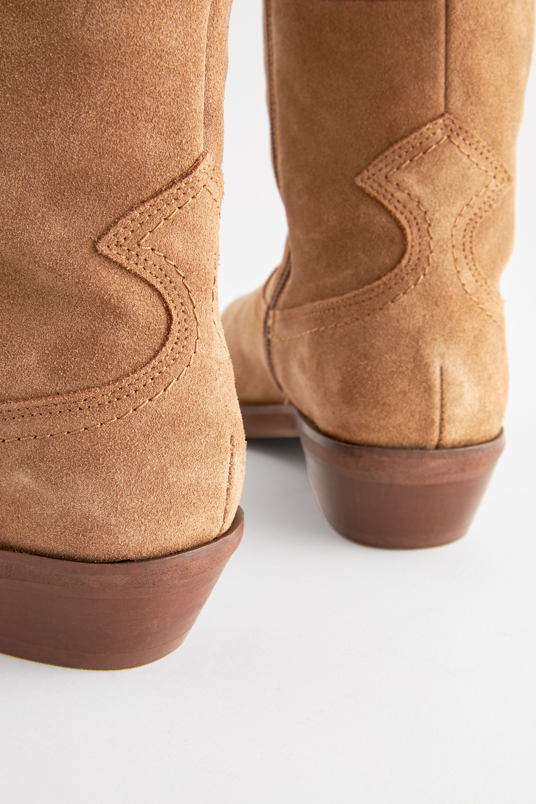 Buy Tan Brown Forever Comfort® Leather Western/Cowboy Knee High Boots ...