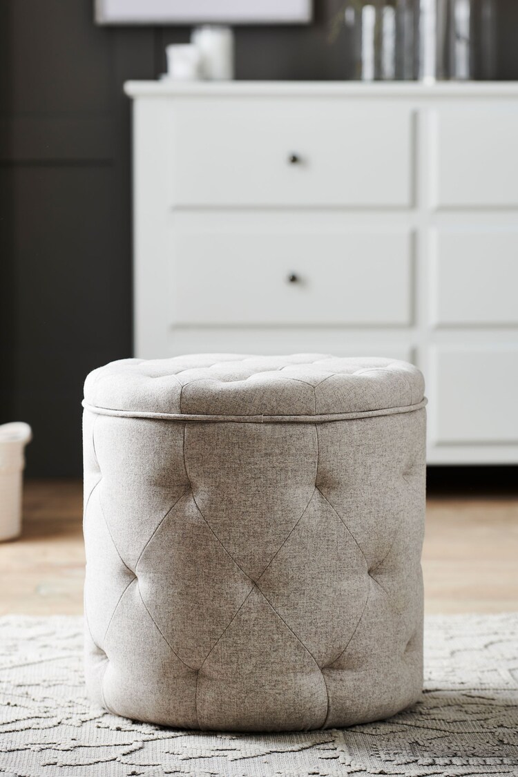 Buy Wool Blend Natural Stone Hartford Upholstered Storage Footstool ...