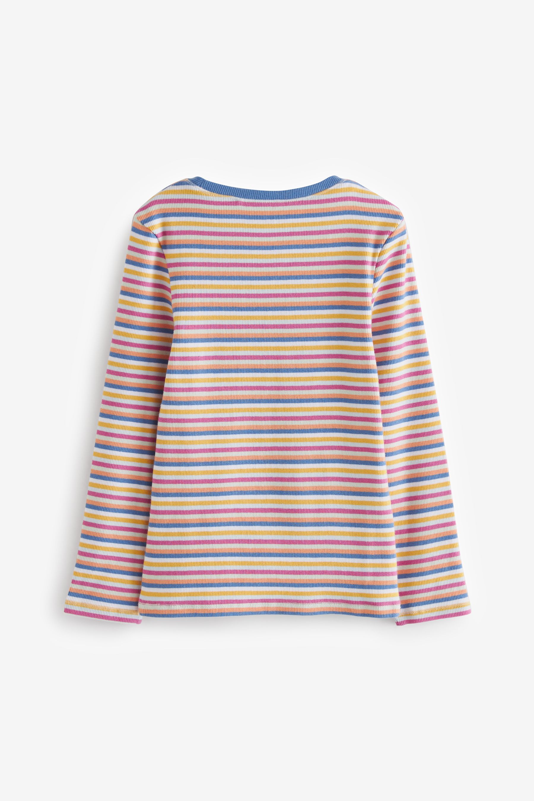 Buy Purple/Blue/Stripe Rib Long Sleeve Tops 4 Pack (3-16yrs) from the ...